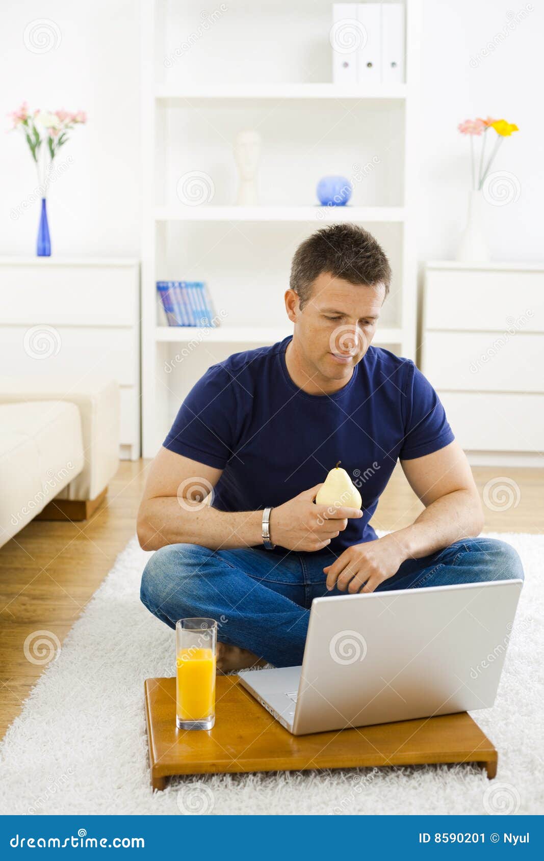 Man working at home stock image. Image of casual, concentration - 8590201