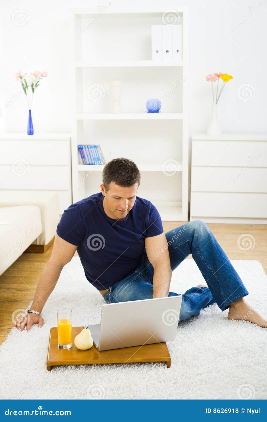 Man working at home stock photo. Image of adult, handsome - 8626918