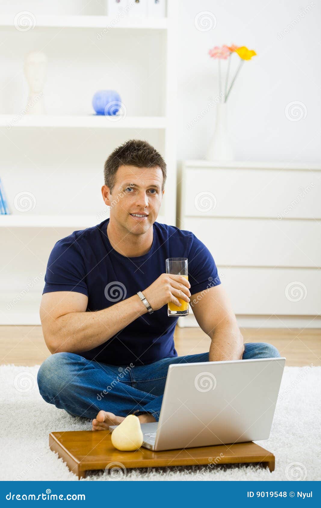 Man working at home stock photo. Image of blue, face, connectivity ...