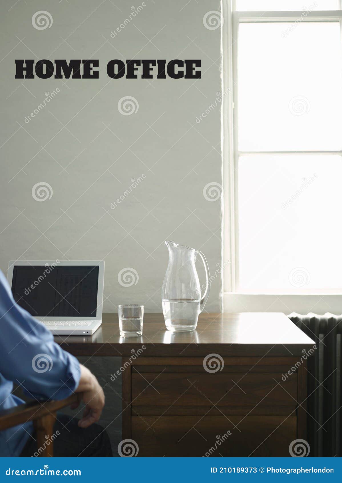 Man Working from Home with Office Set Up Stock Image - Image of ...