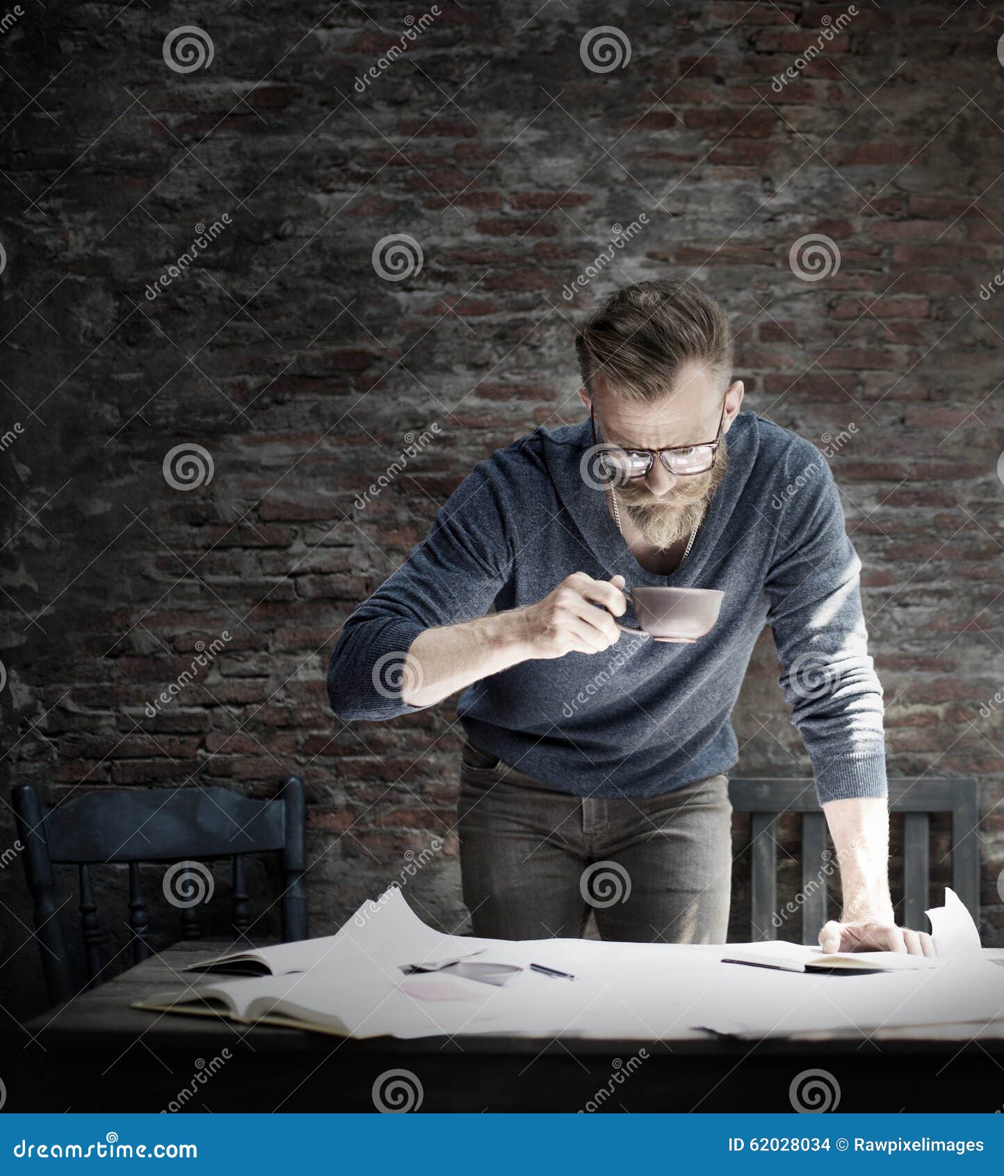 Man Working Home Office Start Up Ideas Concept Stock Photo - Image of ...