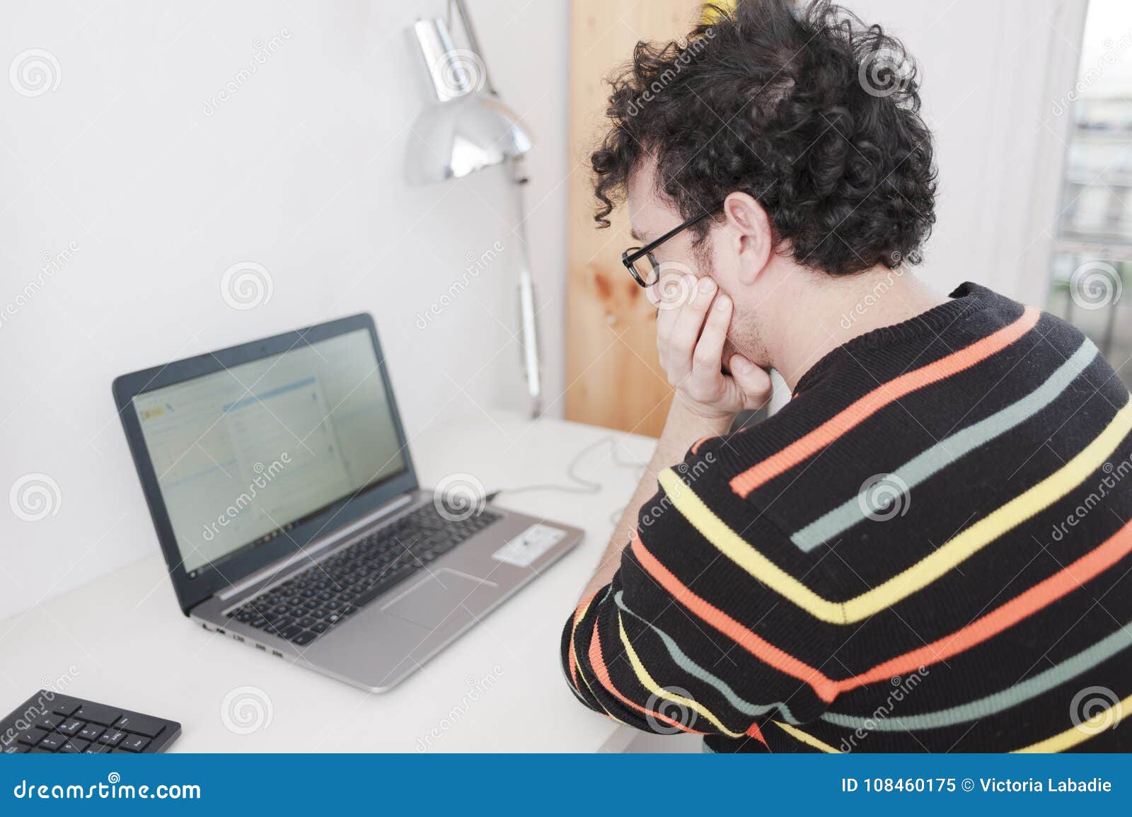 Man Working on a Home Studio Stock Image - Image of informatic ...