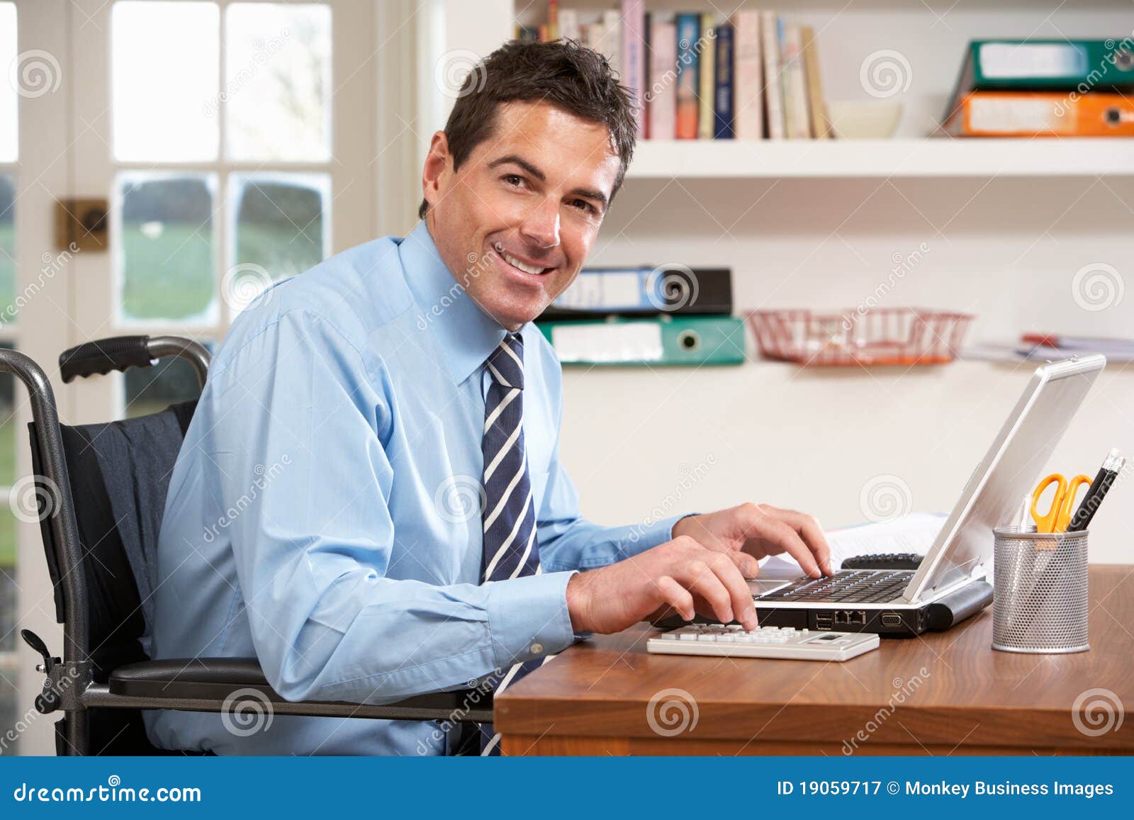 Man Working from Home Using Laptop Stock Image - Image of portrait ...