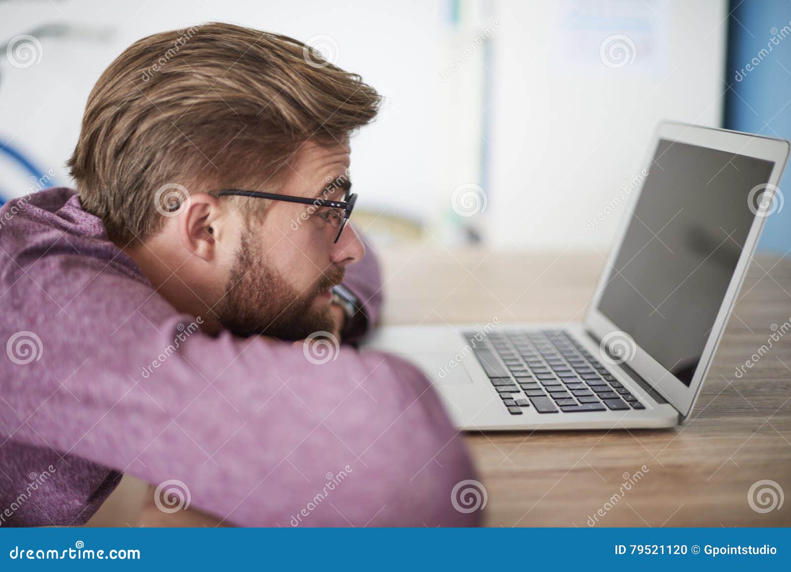 Man working at home stock photo. Image of adult, side - 79521120