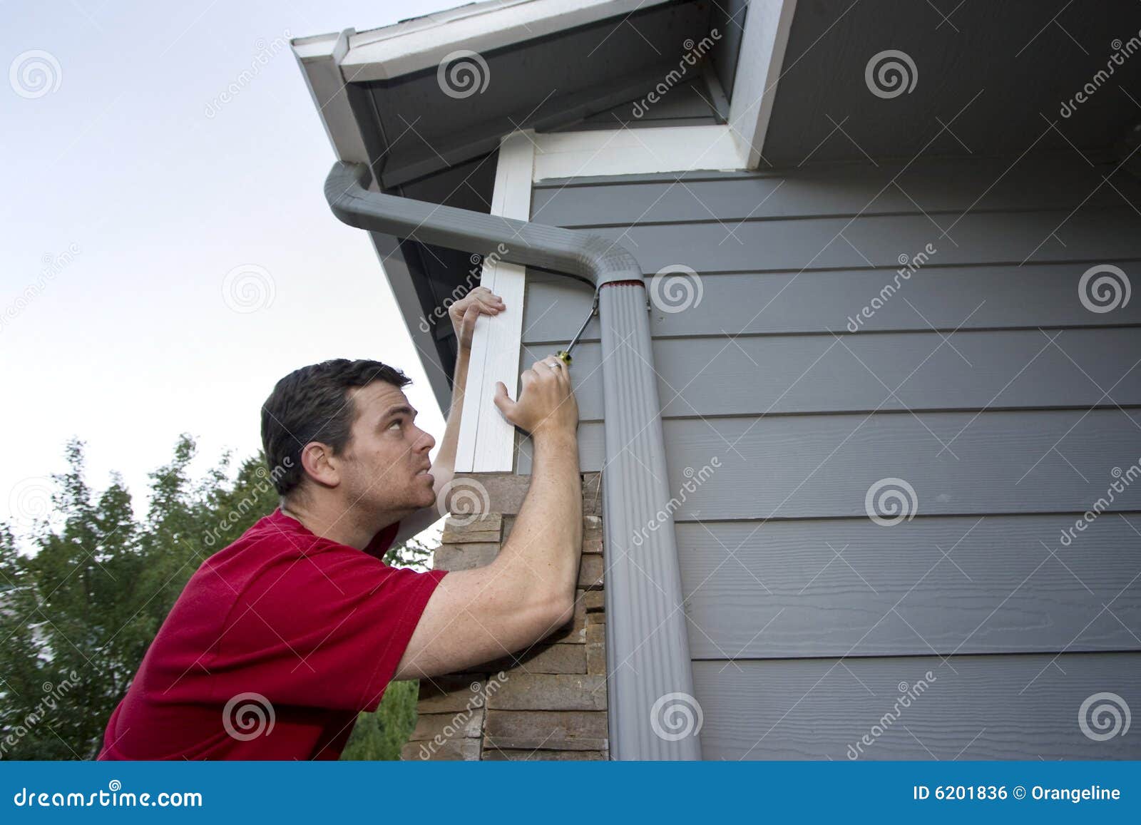 Man Working on House - Horizontal Stock Photo - Image of adult, person ...