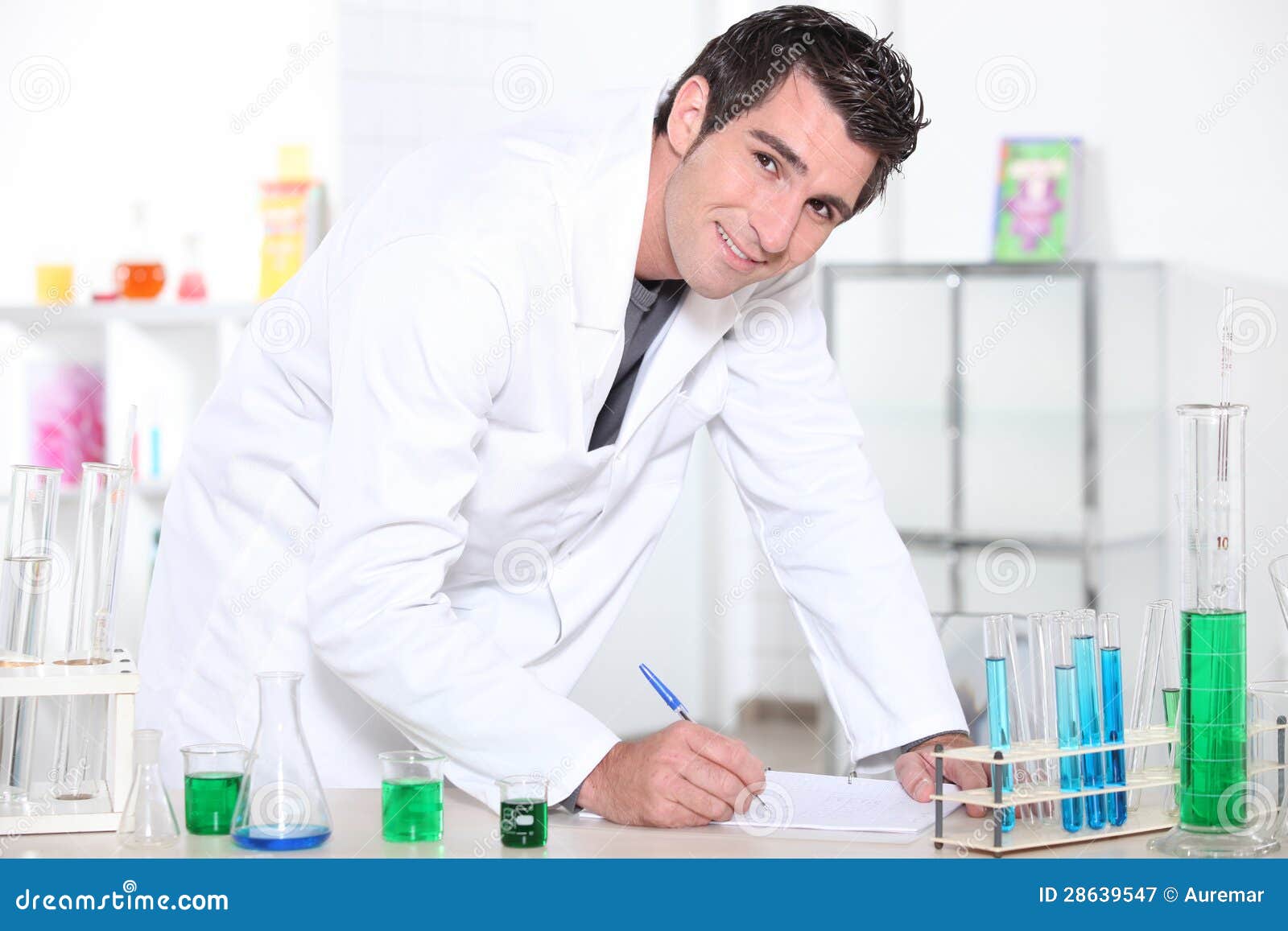 Man Working in a Laboratory. Stock Image - Image of profile, view: 28639547