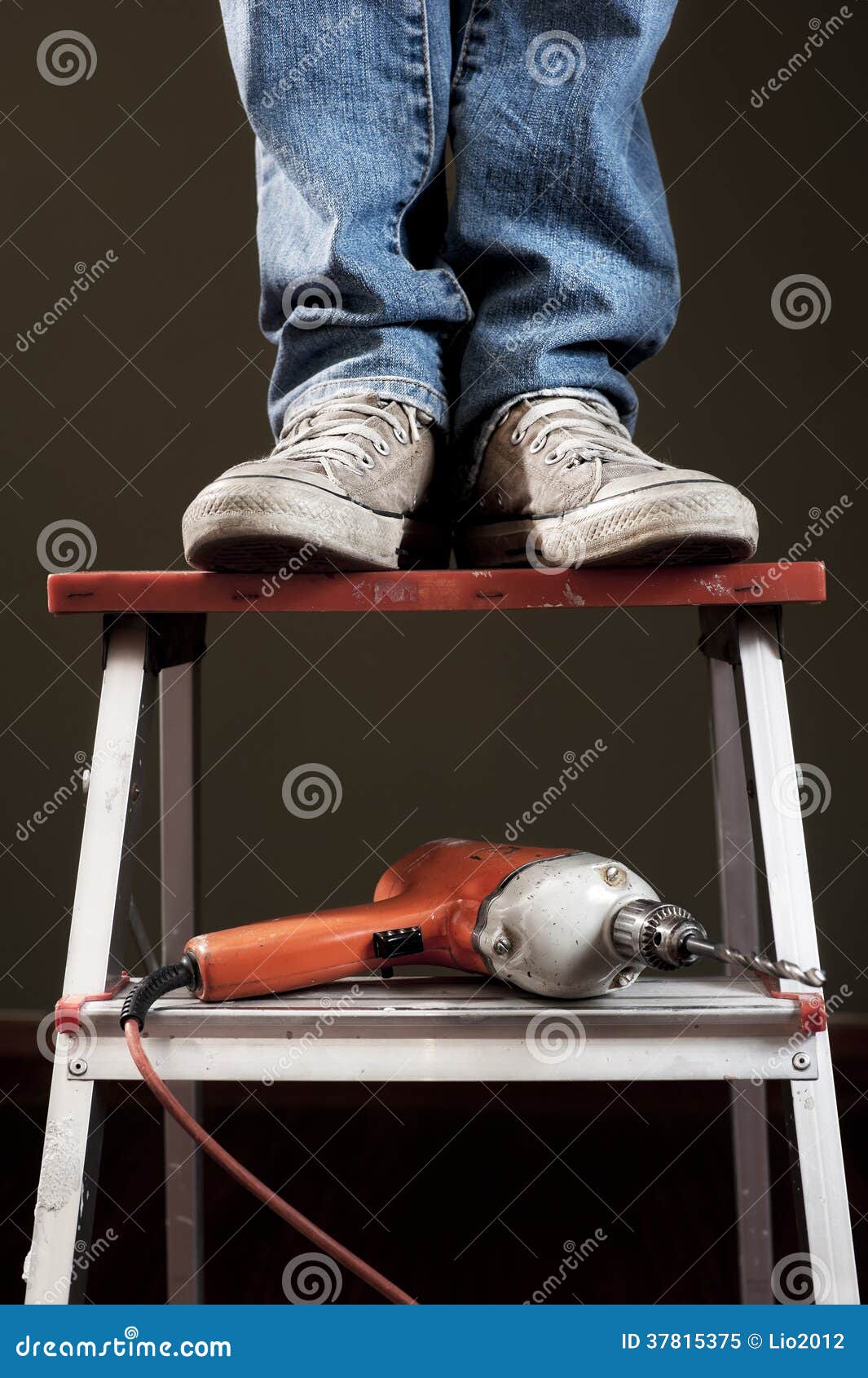 Man working on ladder stock image. Image of people, build - 37815375