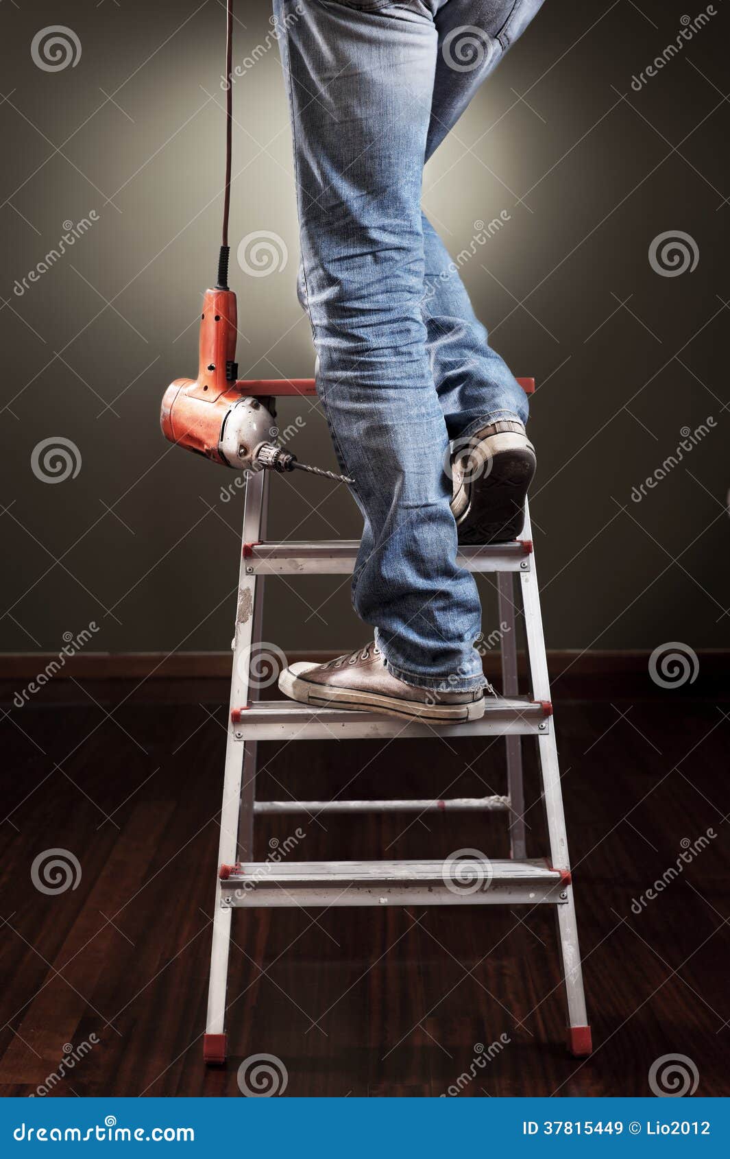 Man working on ladder stock image. Image of home, climb - 37815449
