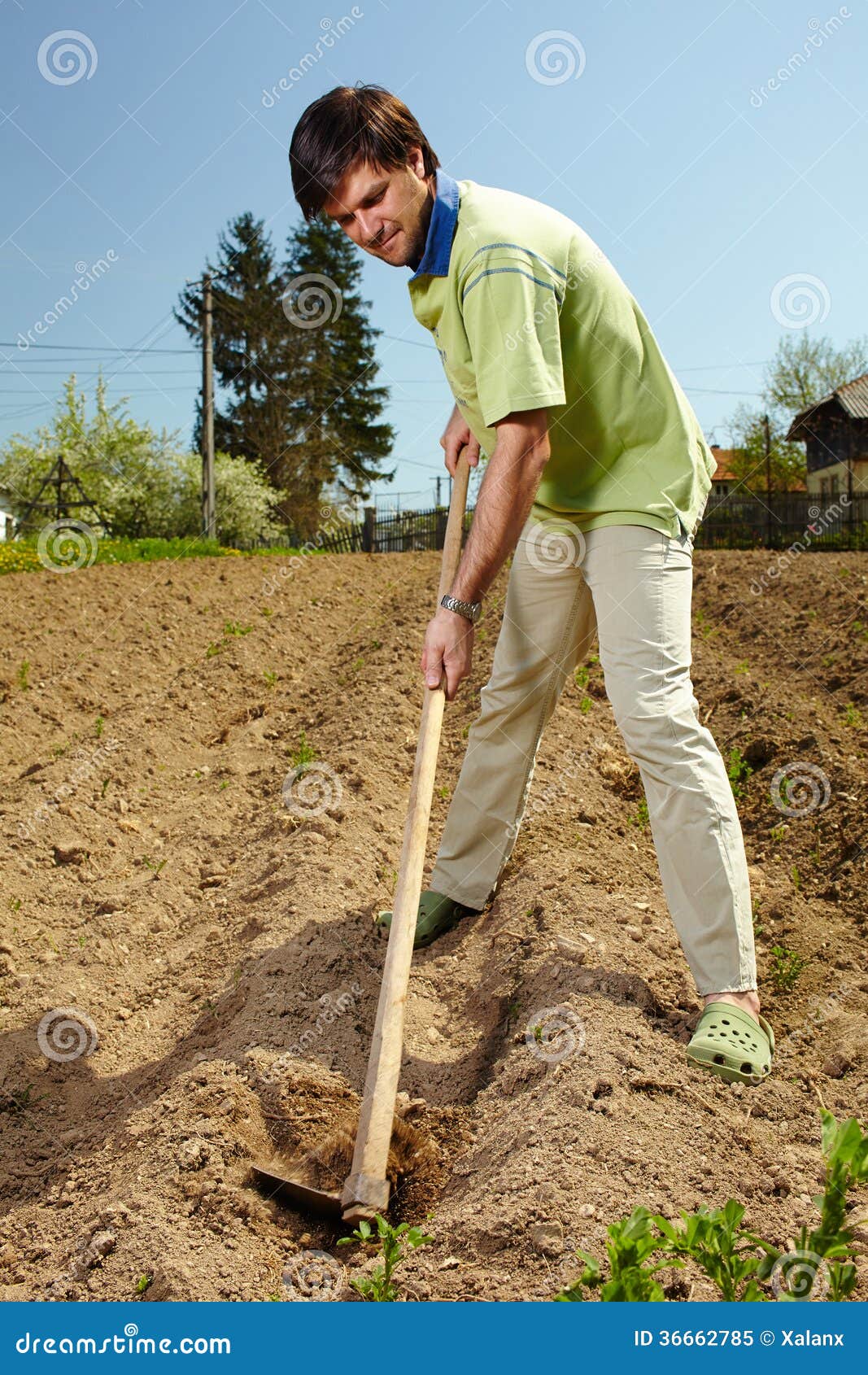 Man working the land stock image. Image of land, natural - 36662785