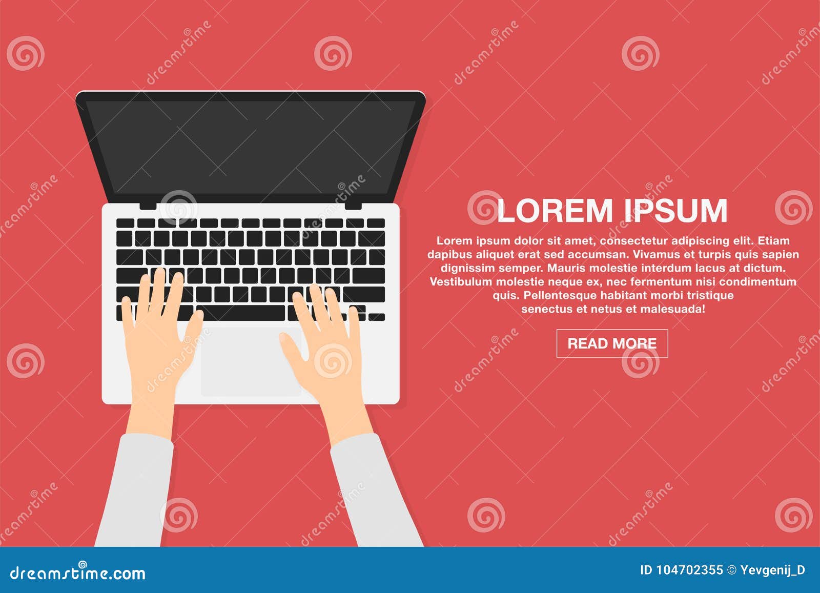 Hands Of Developer Working On Keyboard Of Laptop Top View. Workplace Of ...