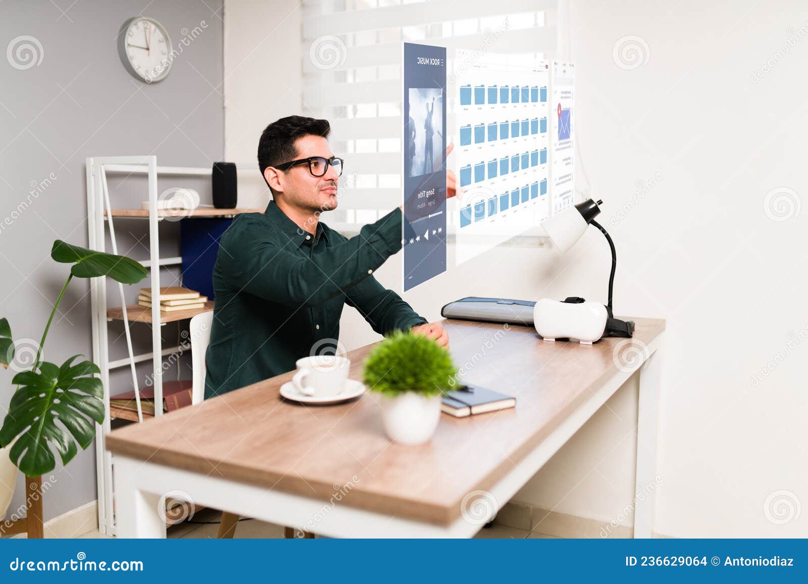 Man Working with the Latest Technology Stock Photo - Image of documents ...