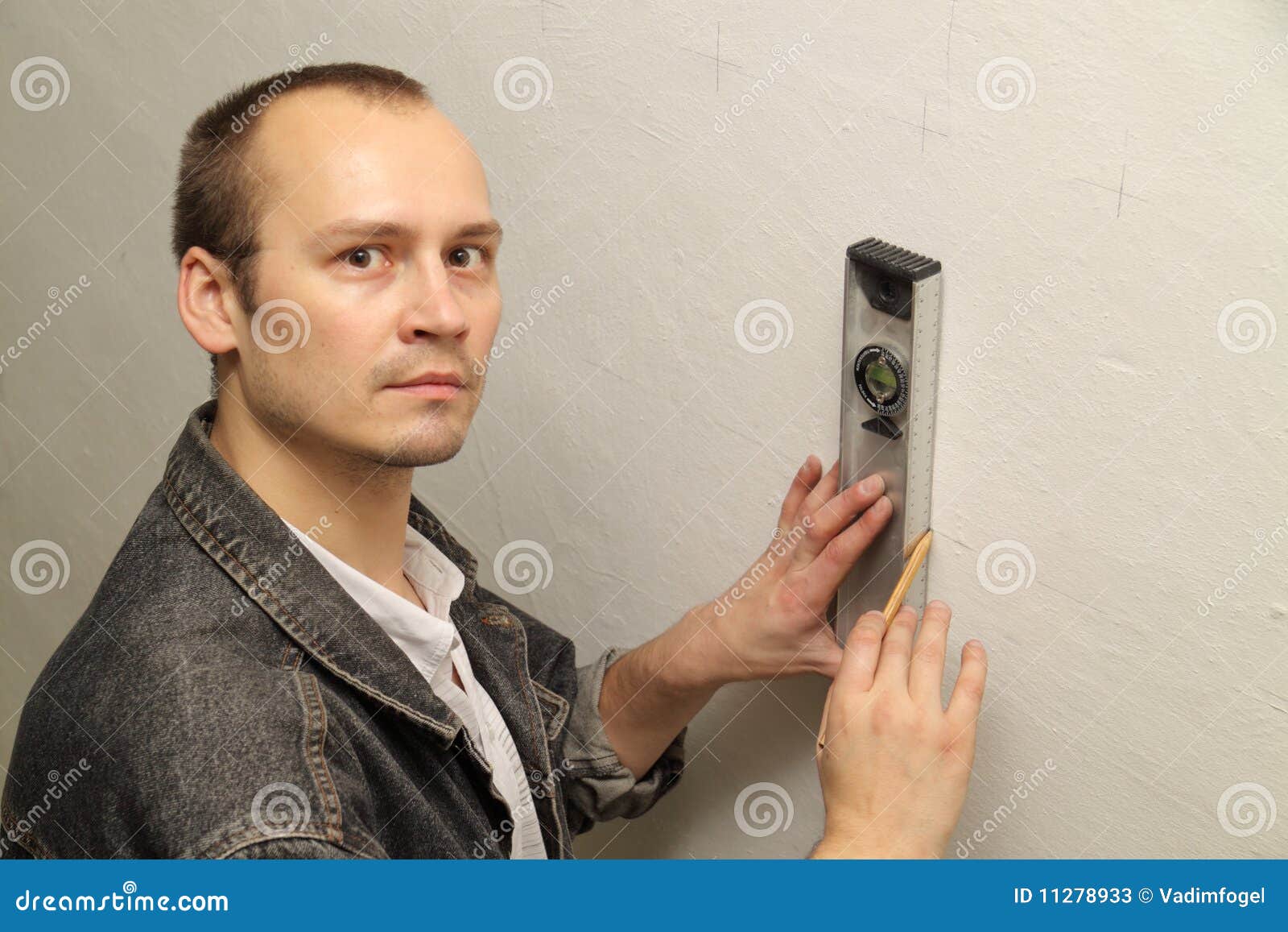 Man working level. stock image. Image of isolated, manual - 11278933