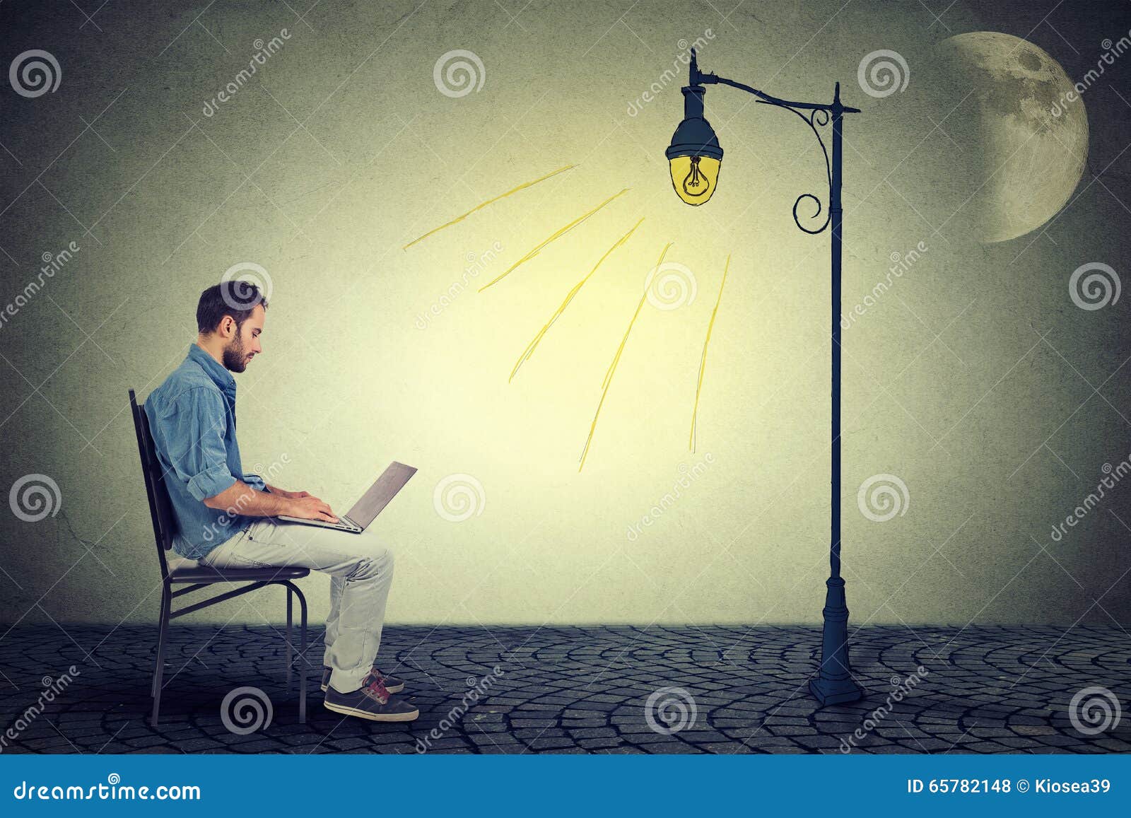 Man Working Long Hours Using Laptop Stock Photo - Image of office ...