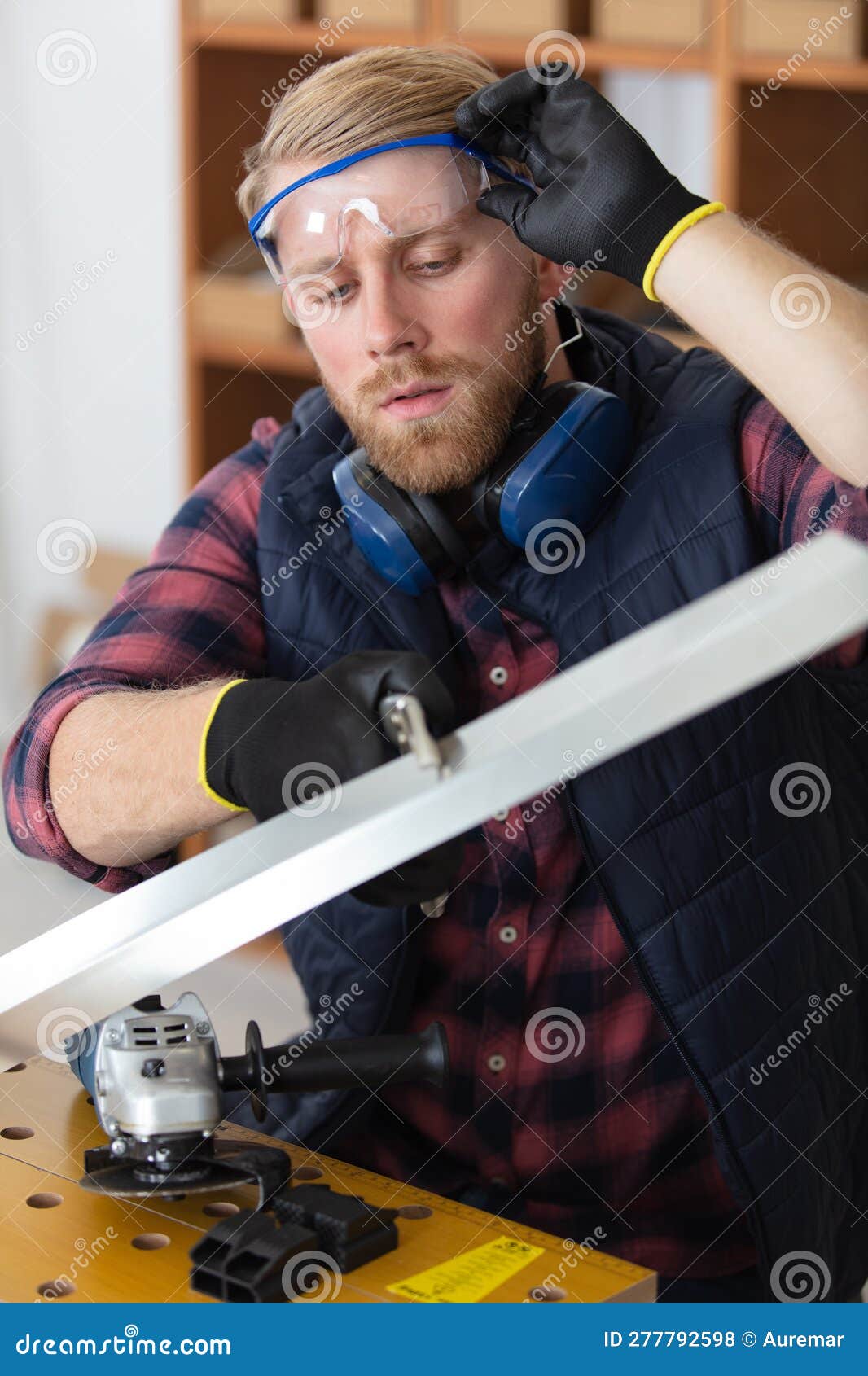 Man Working with Metal in Workshop Stock Photo - Image of industrial ...