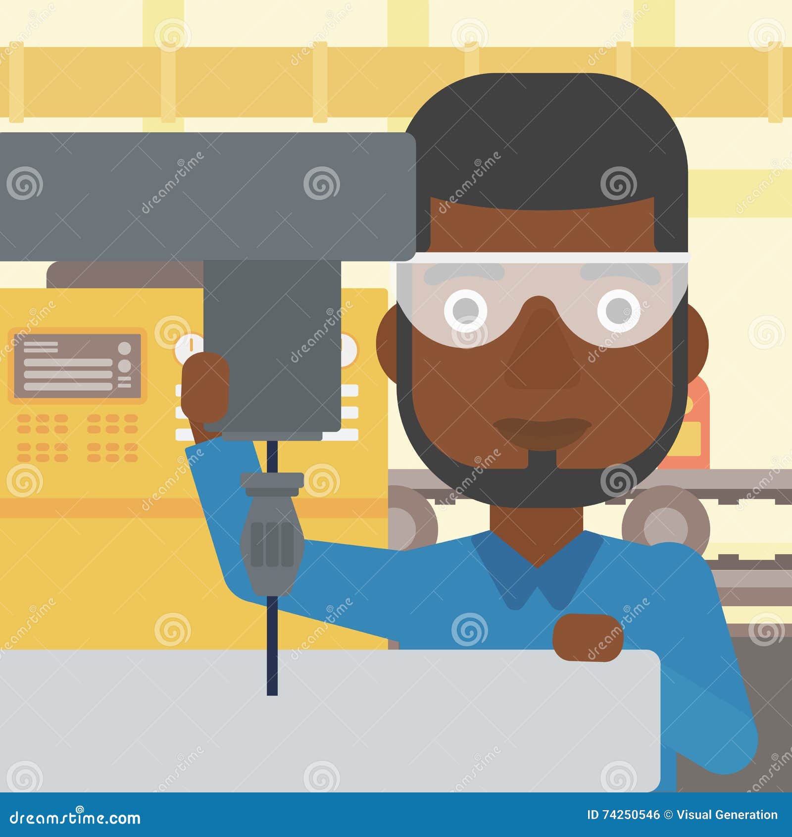 CNC Milling Machine Isometric Drawing Cartoon Vector | CartoonDealer ...