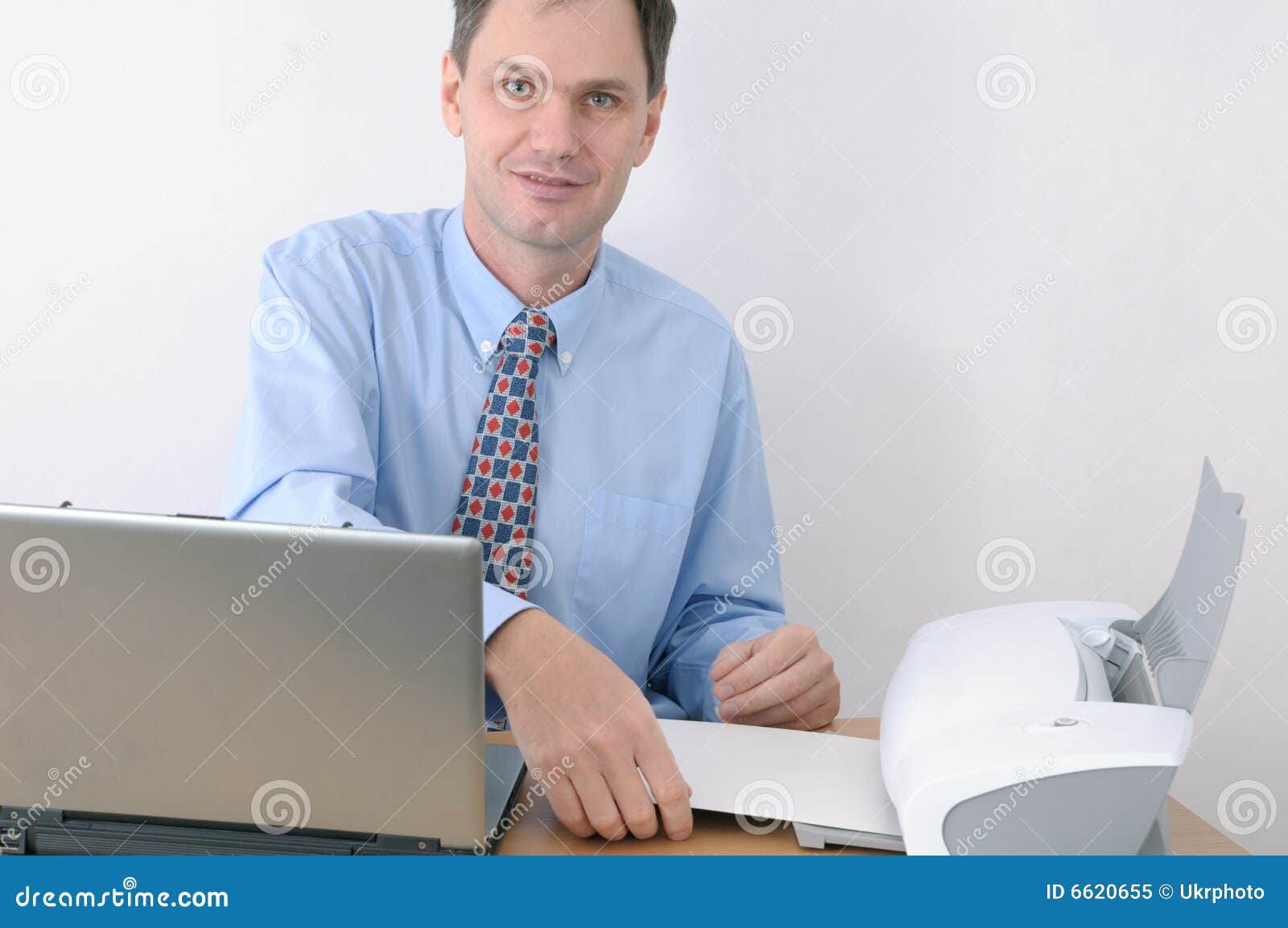 Man working in office stock image. Image of adult, printer - 6620655