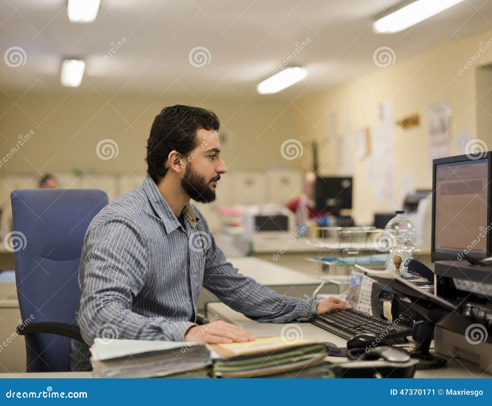 Man working at office stock image. Image of hipster, worker - 47370171