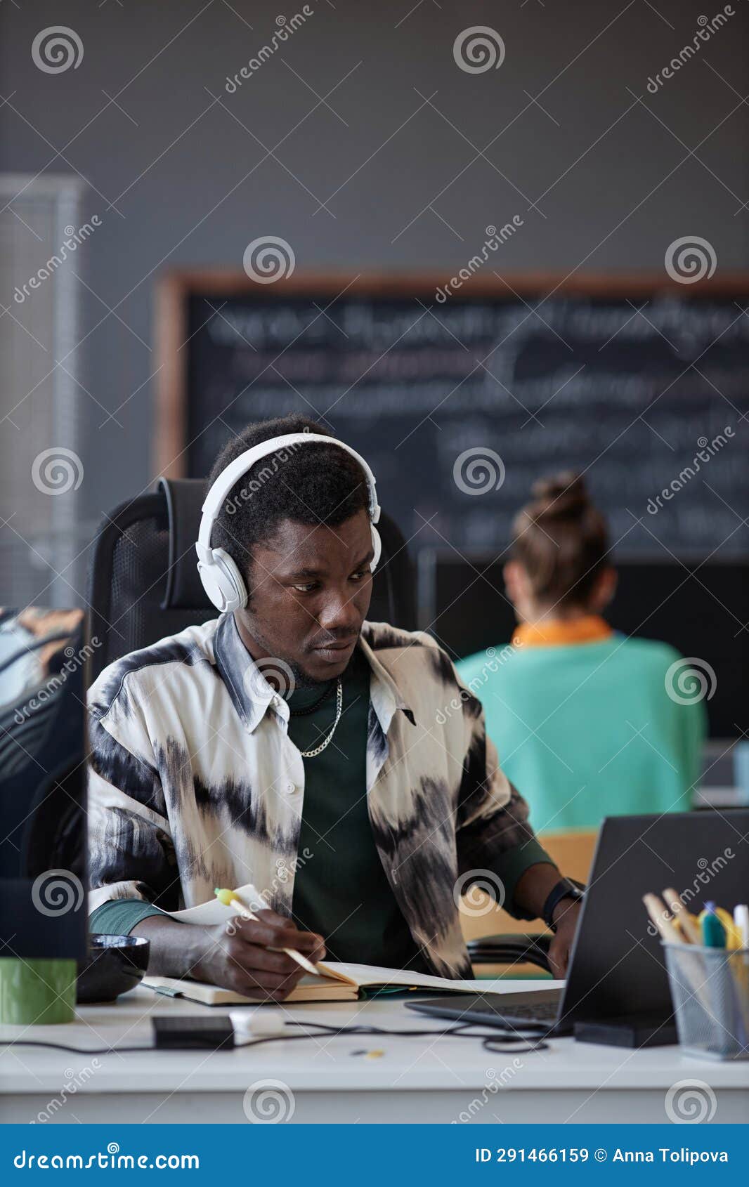 Man working in it office stock image. Image of system - 291466159