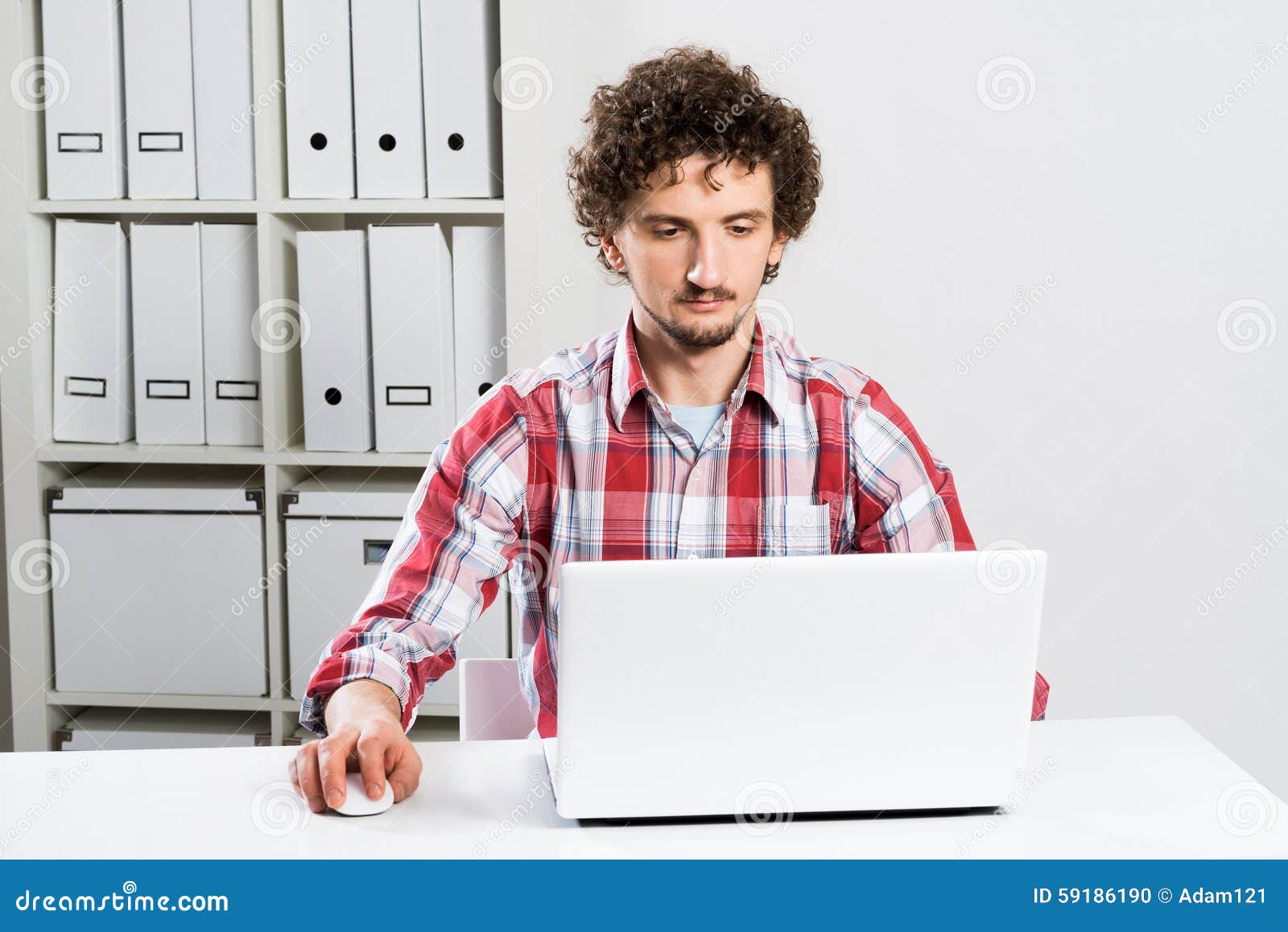 Man working in office stock photo. Image of beard, business - 59186190