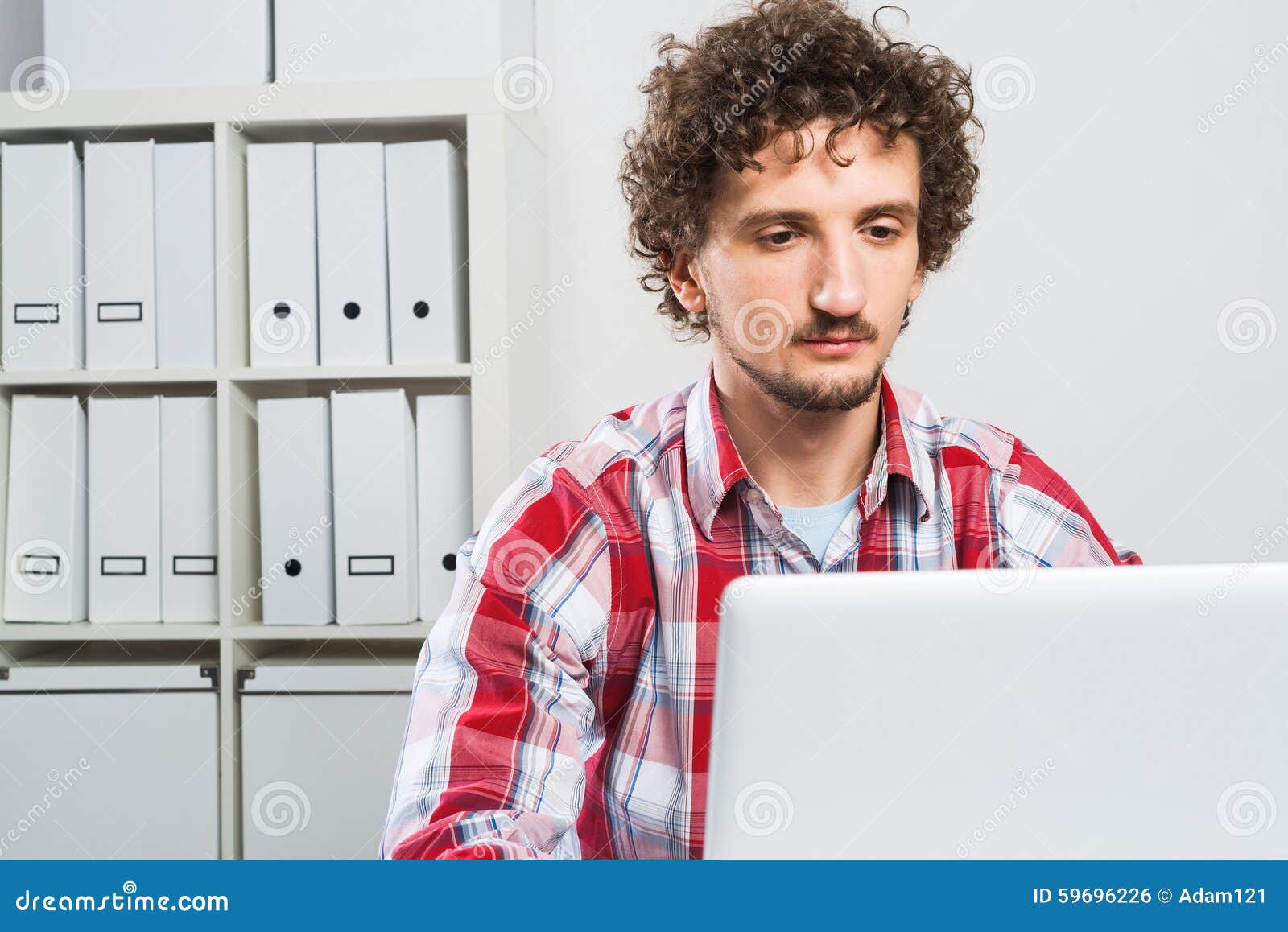 Man working in office stock photo. Image of beard, handsome - 59696226