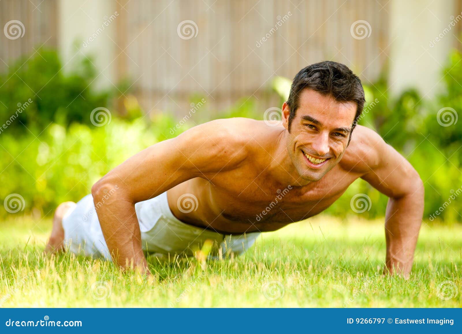 Man Working Out stock image. Image of white, adult, press - 9266797