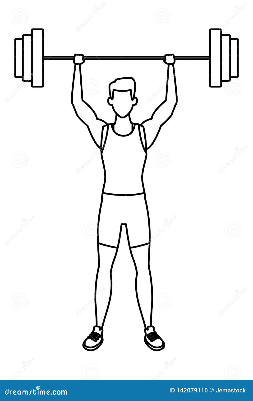 Man working out stock vector. Illustration of people - 142079110