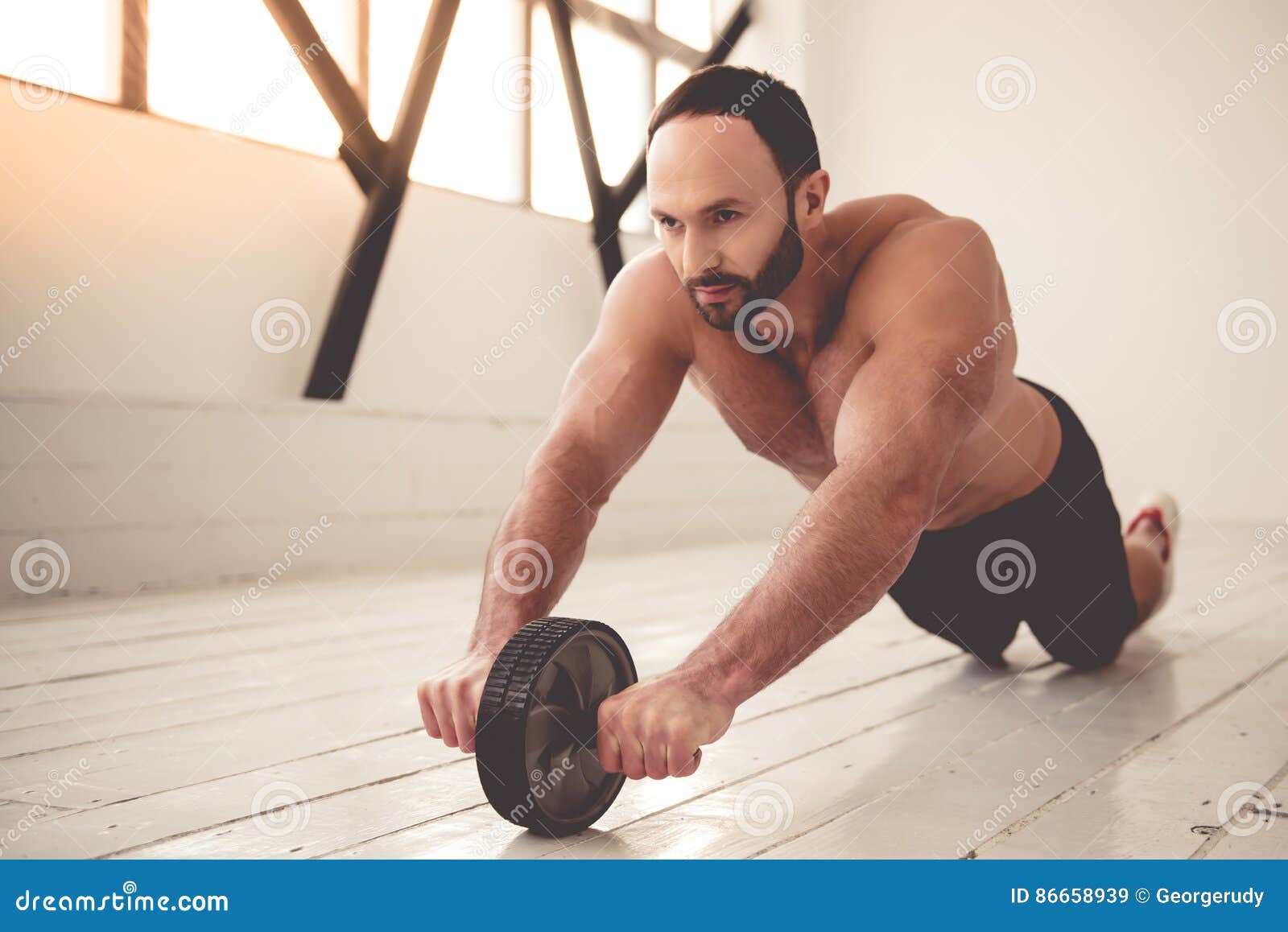 Man working out stock image. Image of lifting, motivation - 86658939