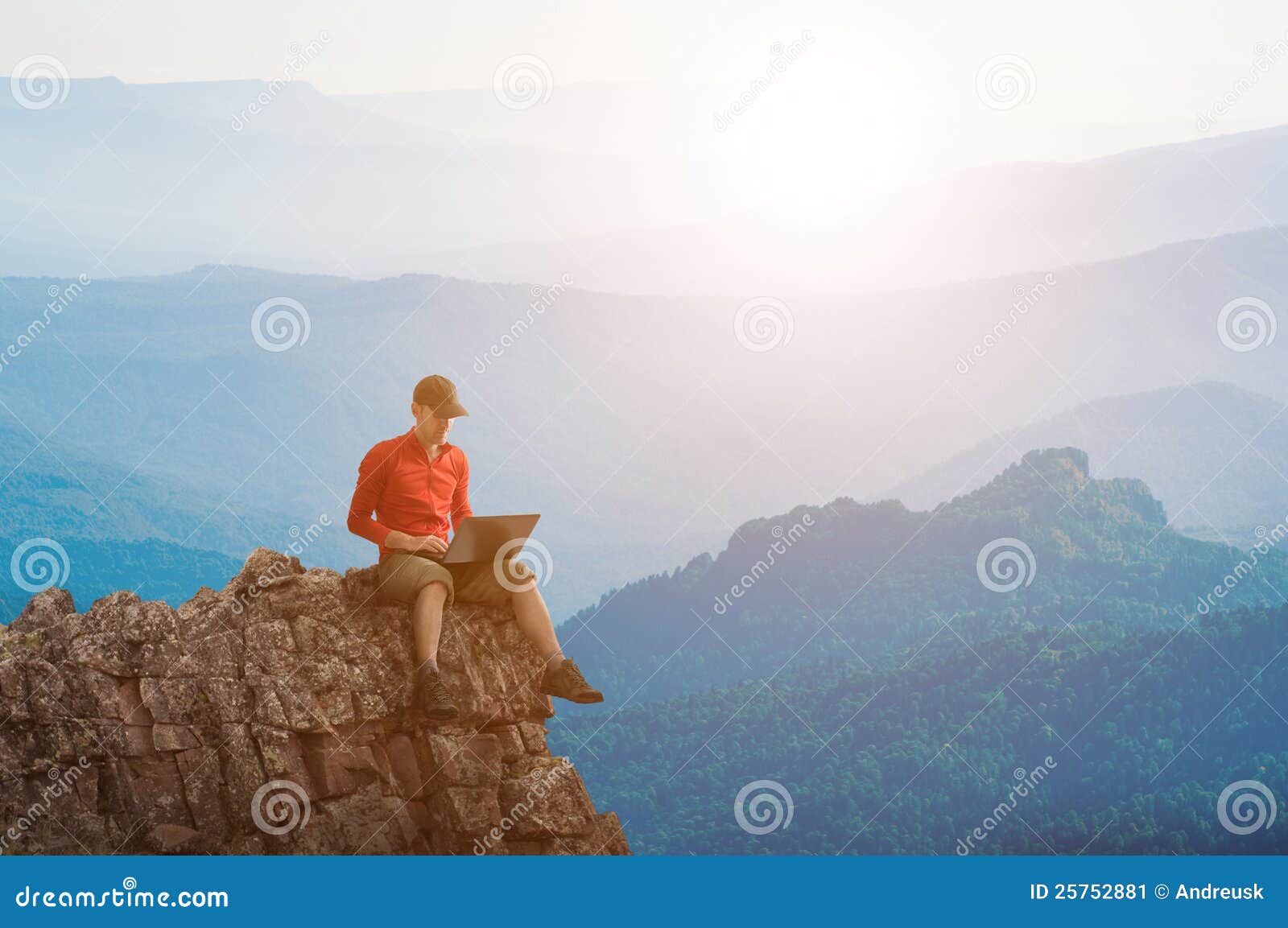 Man working outdoors stock image. Image of hiking, summer - 25752881