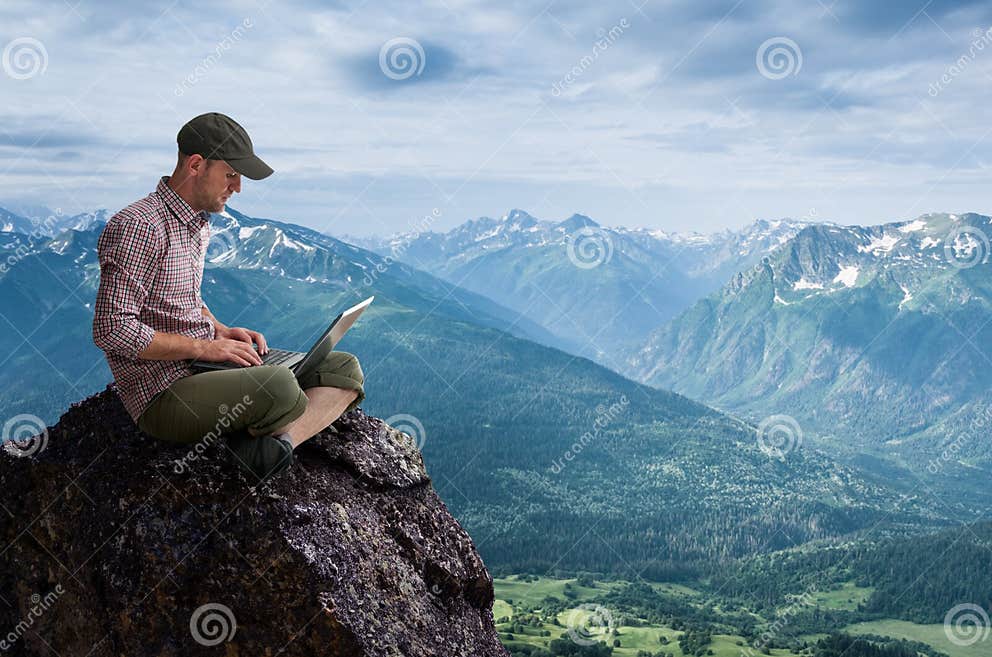 Man working outdoors stock photo. Image of male, businessman - 35590922