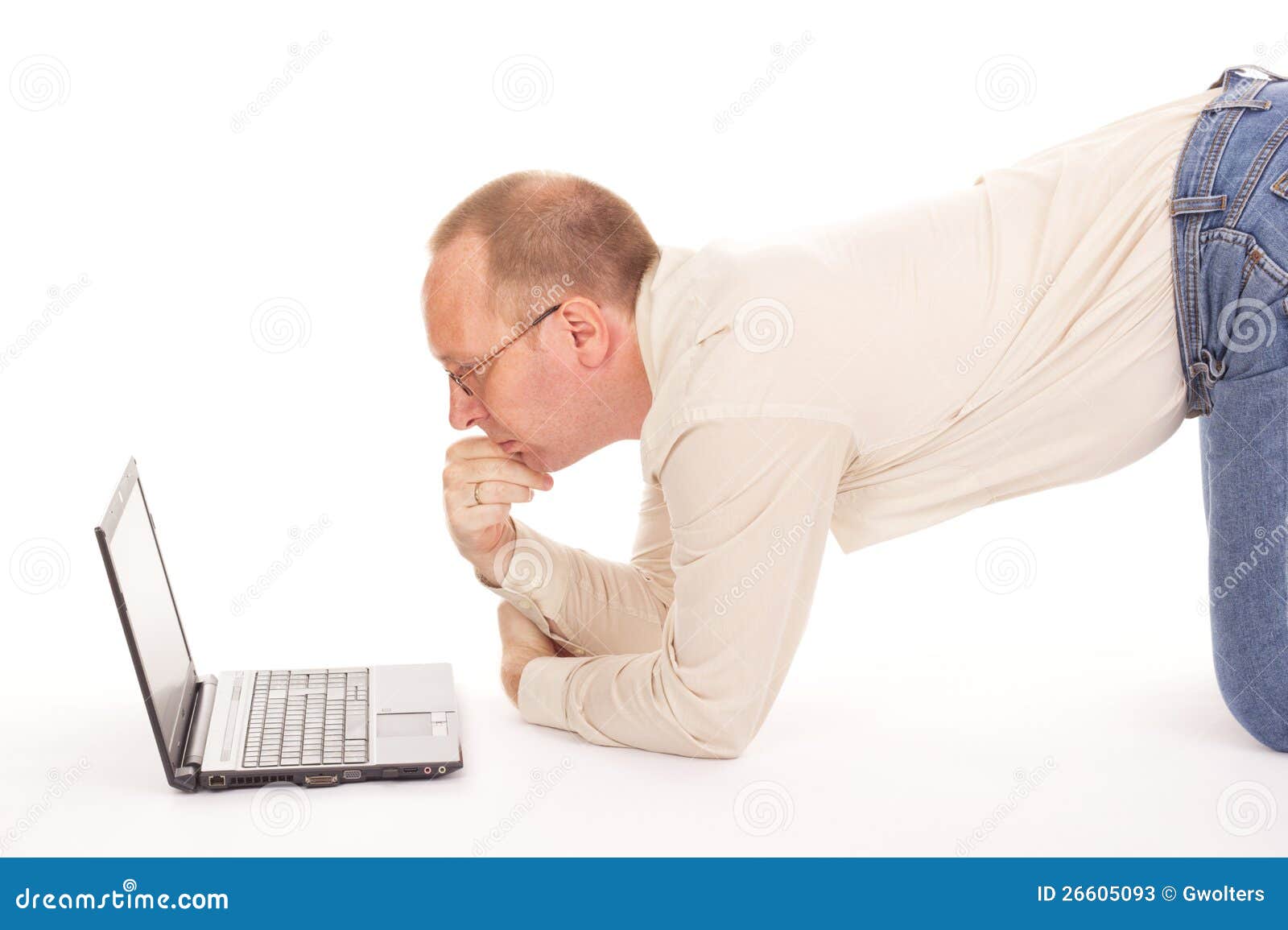 Man Working Over the Internet at Home Stock Image - Image of computer ...