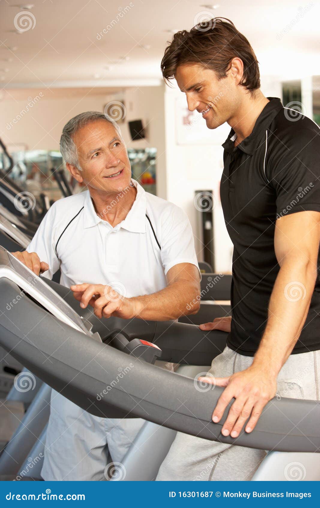Man Working with Personal Trainer Stock Image - Image of older, seniors ...