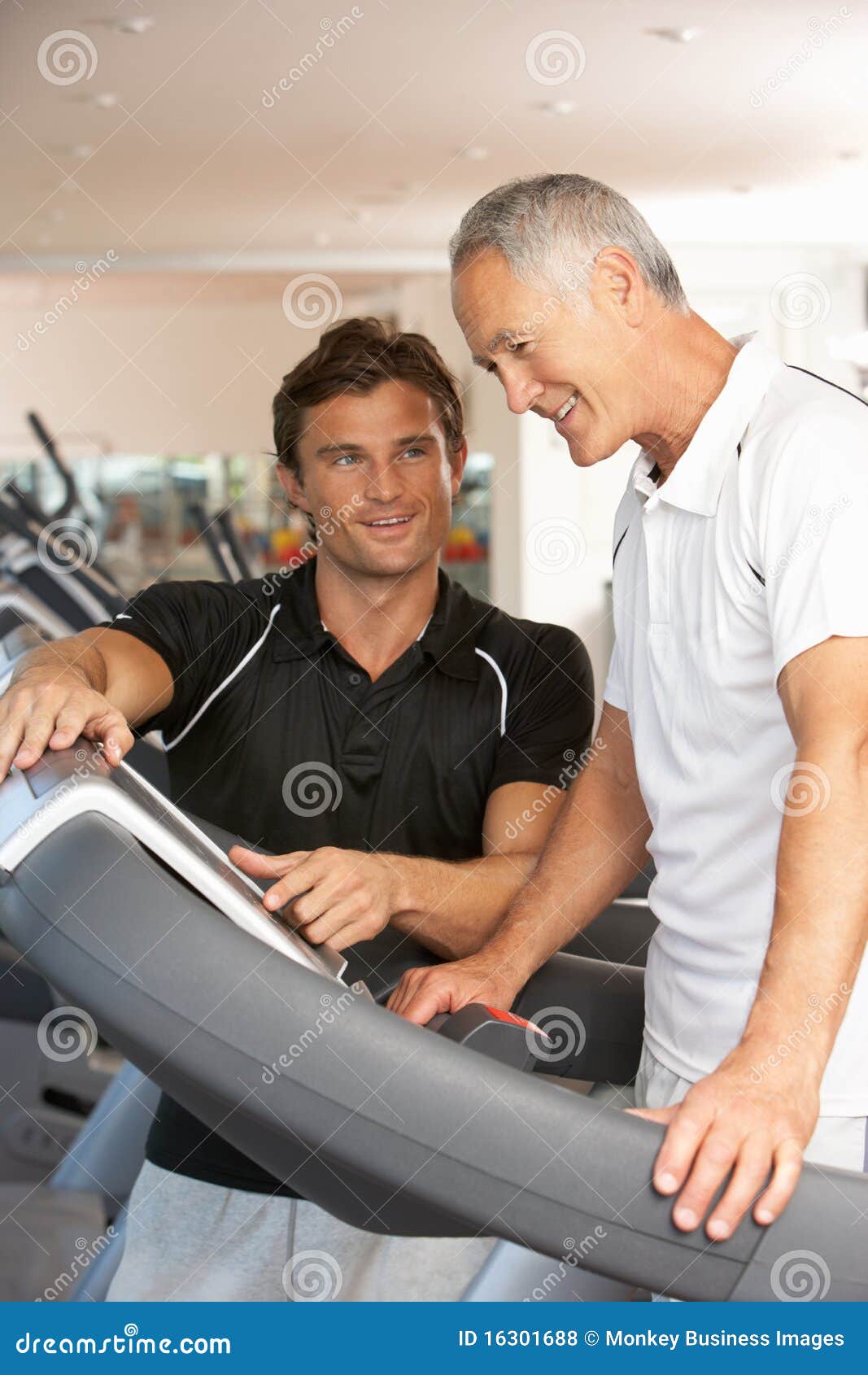 Man Working with Personal Trainer Stock Photo - Image of seniors ...