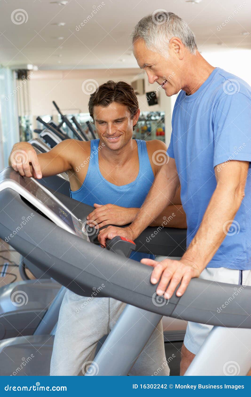 Man Working with Personal Trainer Stock Photo - Image of running ...