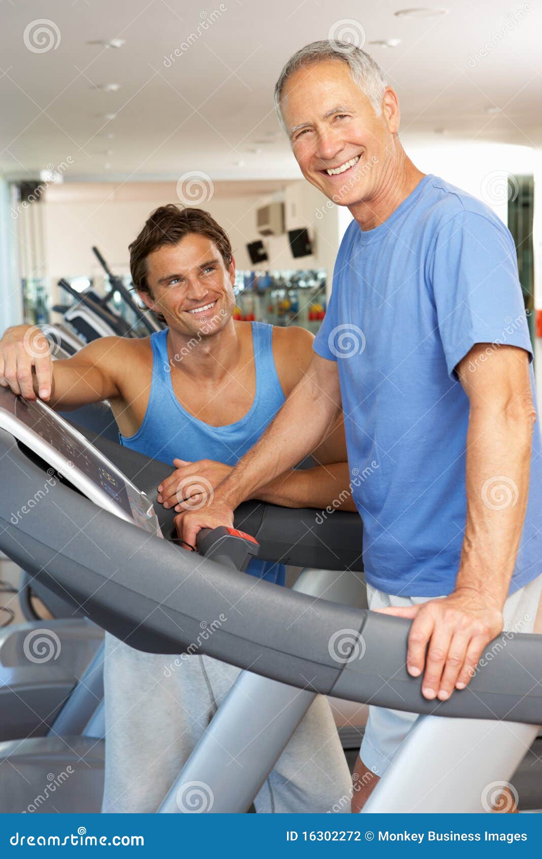 Man Working with Personal Trainer Stock Photo - Image of exercise ...