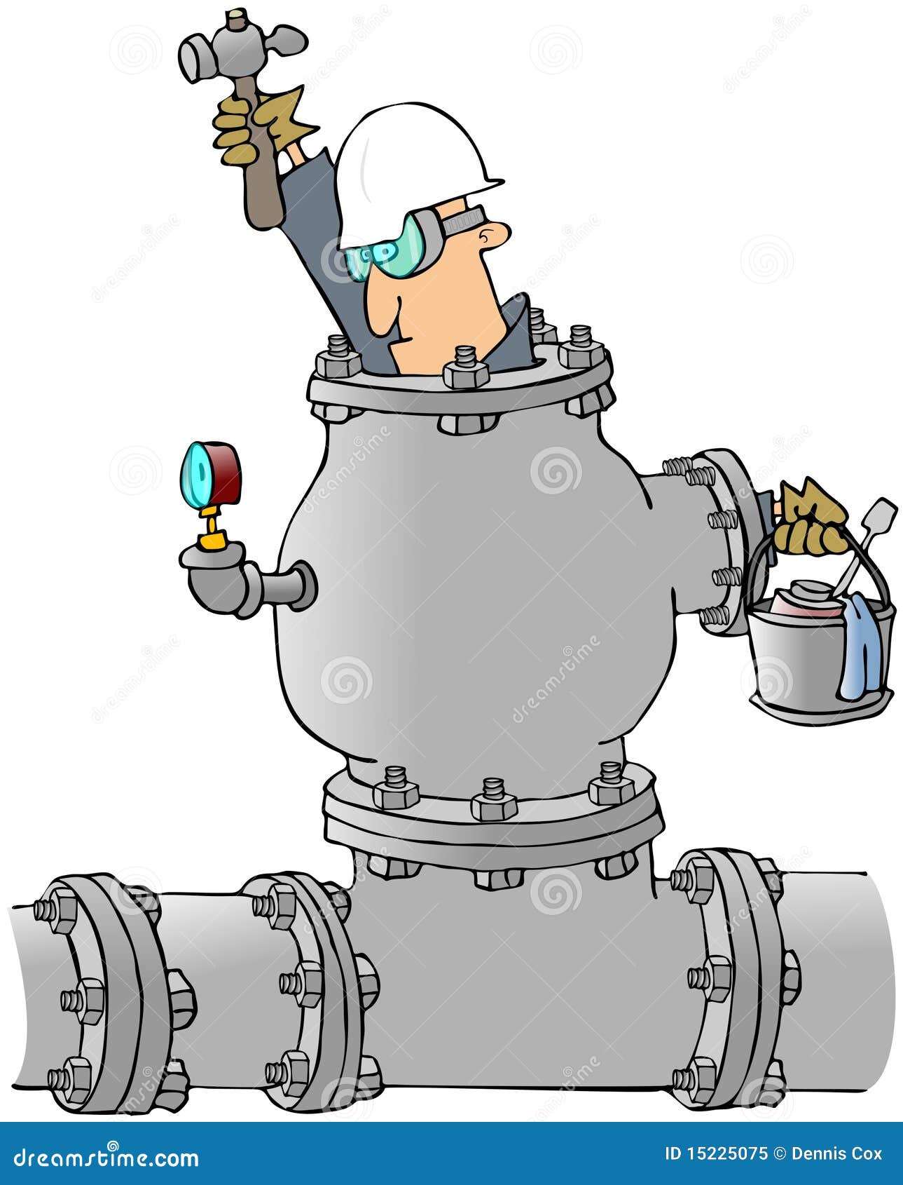 Man Working in a Pipe stock illustration. Illustration of male - 15225075