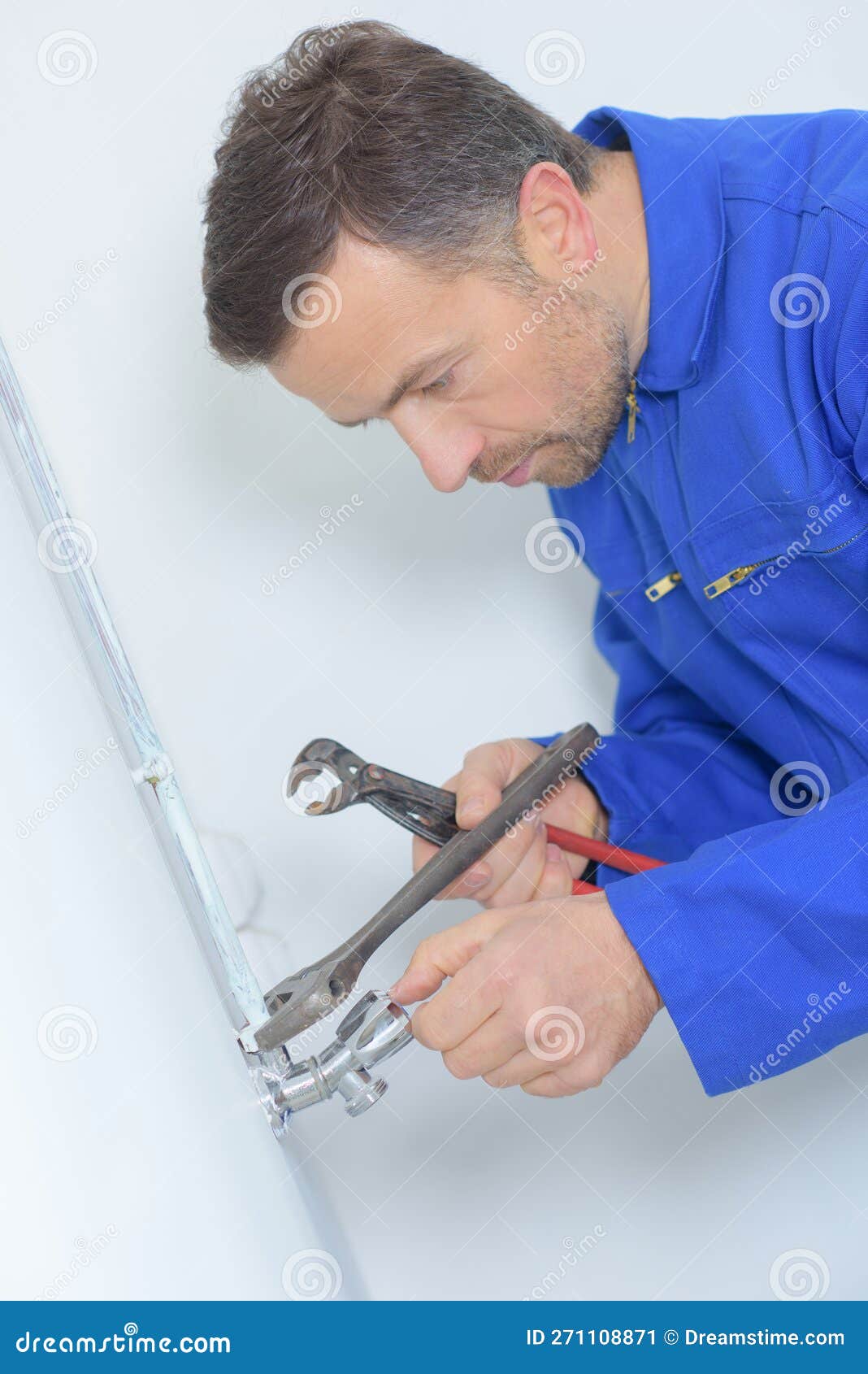 Man working with pliers stock image. Image of improvement - 271108871