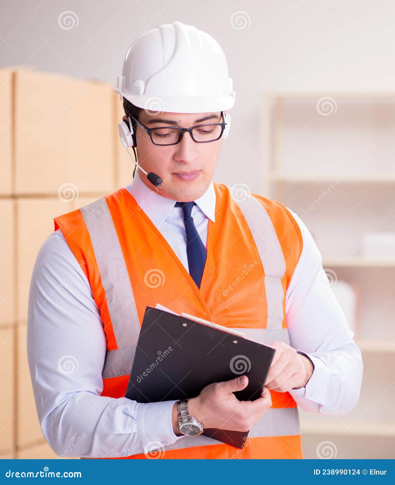 Man Working in Postal Parcel Delivery Service Office Stock Photo ...