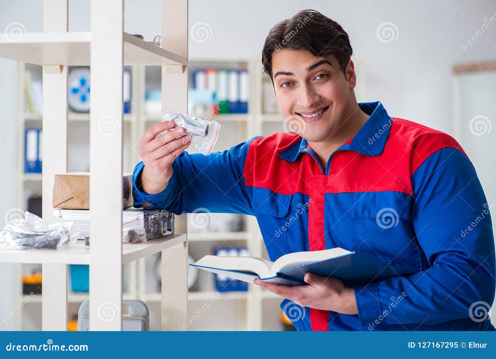 The Man Working in the Postal Warehouse Stock Image - Image of postman ...