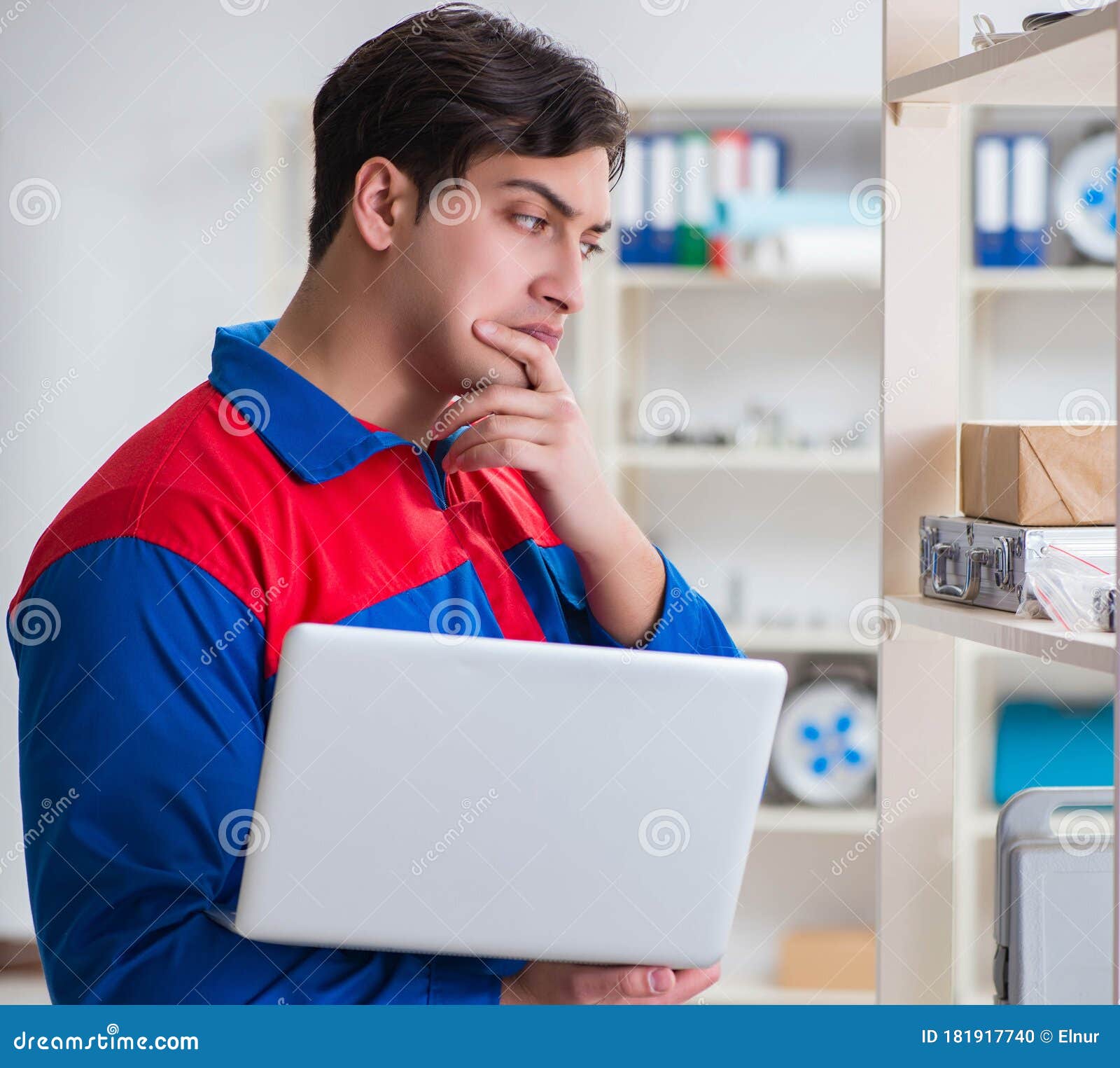 Man Working in the Postal Warehouse Stock Photo - Image of mailman ...