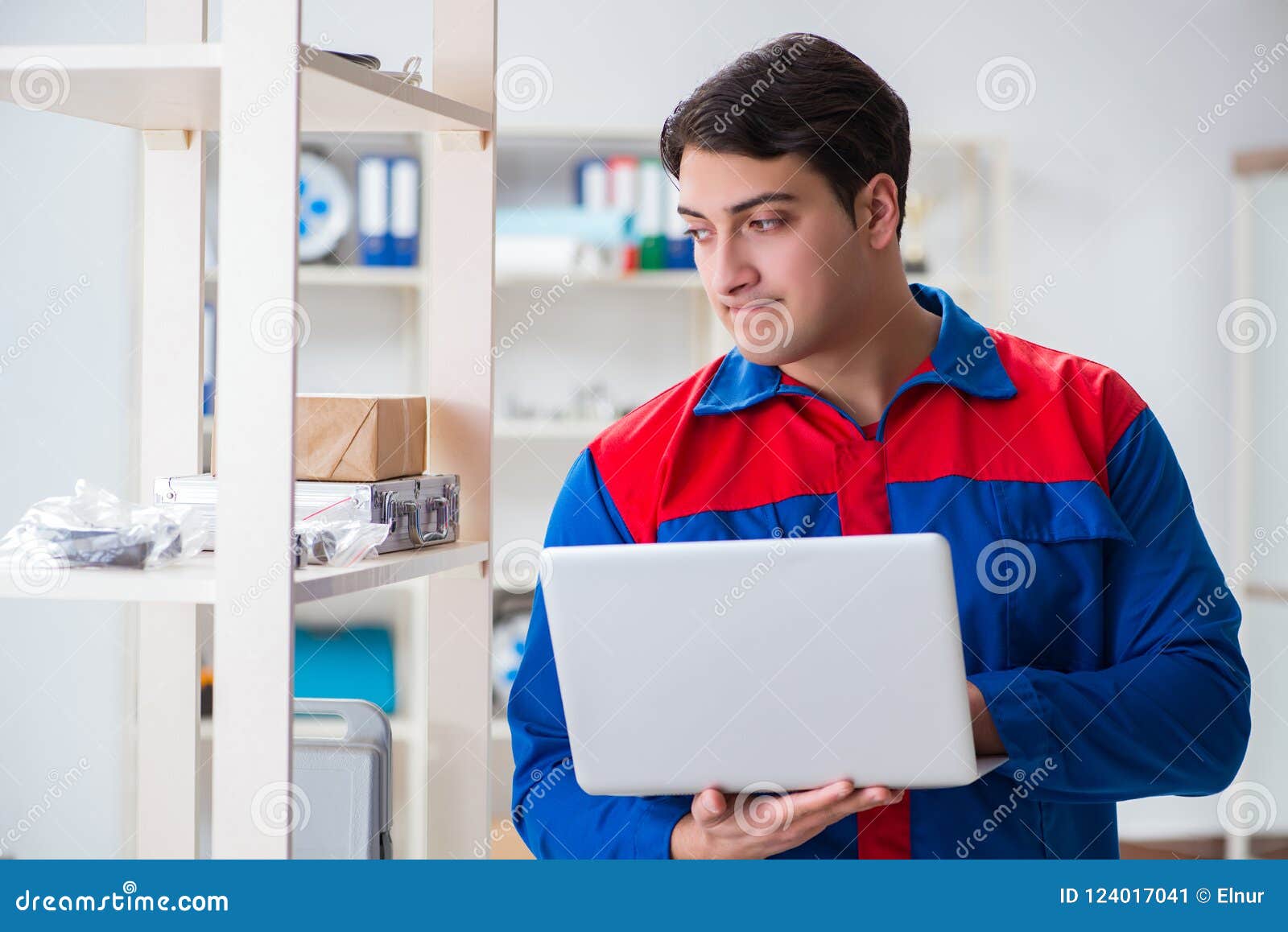 The Man Working in the Postal Warehouse Stock Image - Image of postman ...