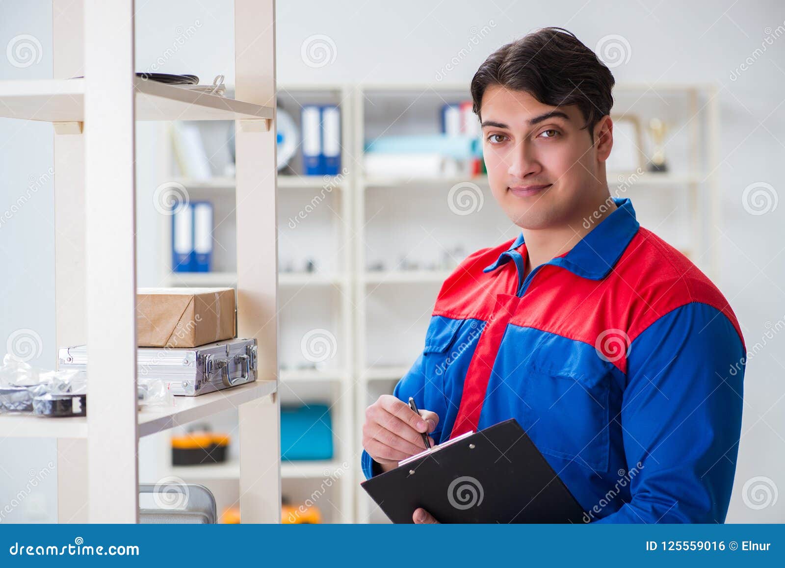 The Man Working in the Postal Warehouse Stock Photo - Image of ...