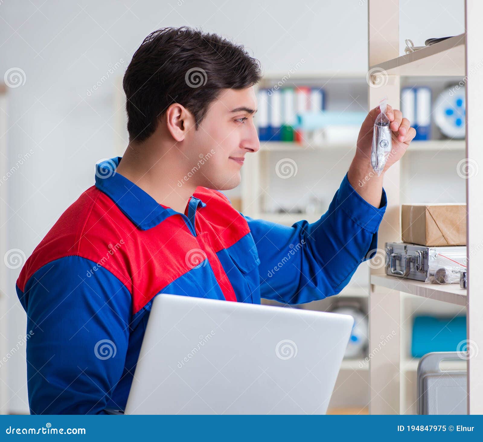 Man Working in the Postal Warehouse Stock Image - Image of mailman ...