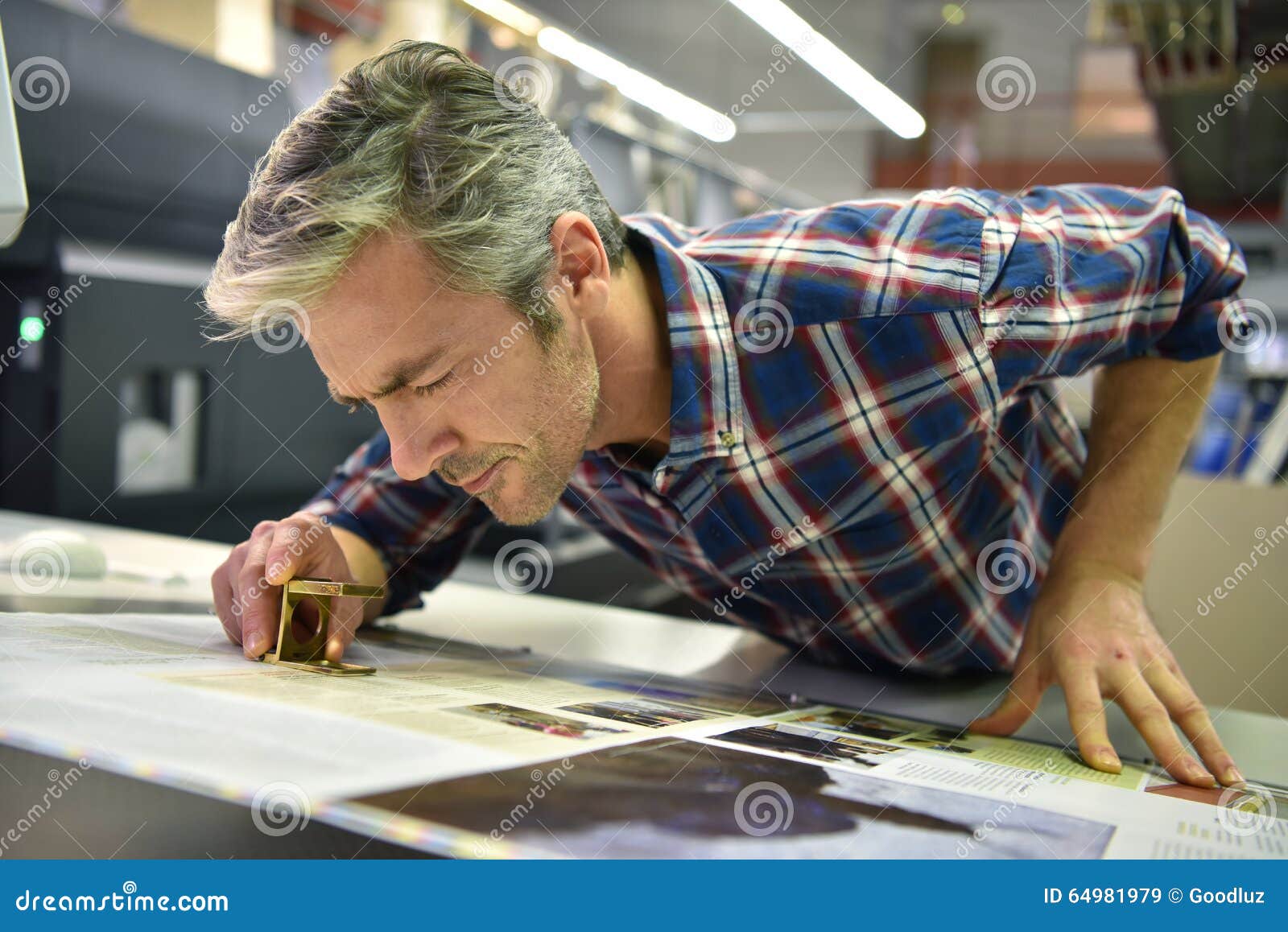 Man Working in Printing Industry Stock Image - Image of warehouse ...