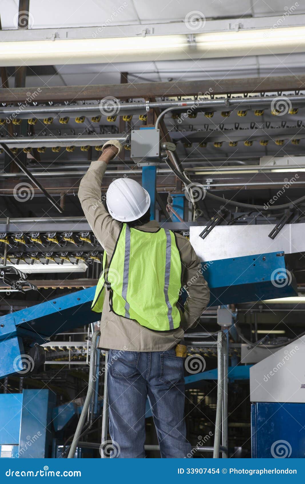 Man Working in Printing Press Factory Stock Photo - Image of adult ...