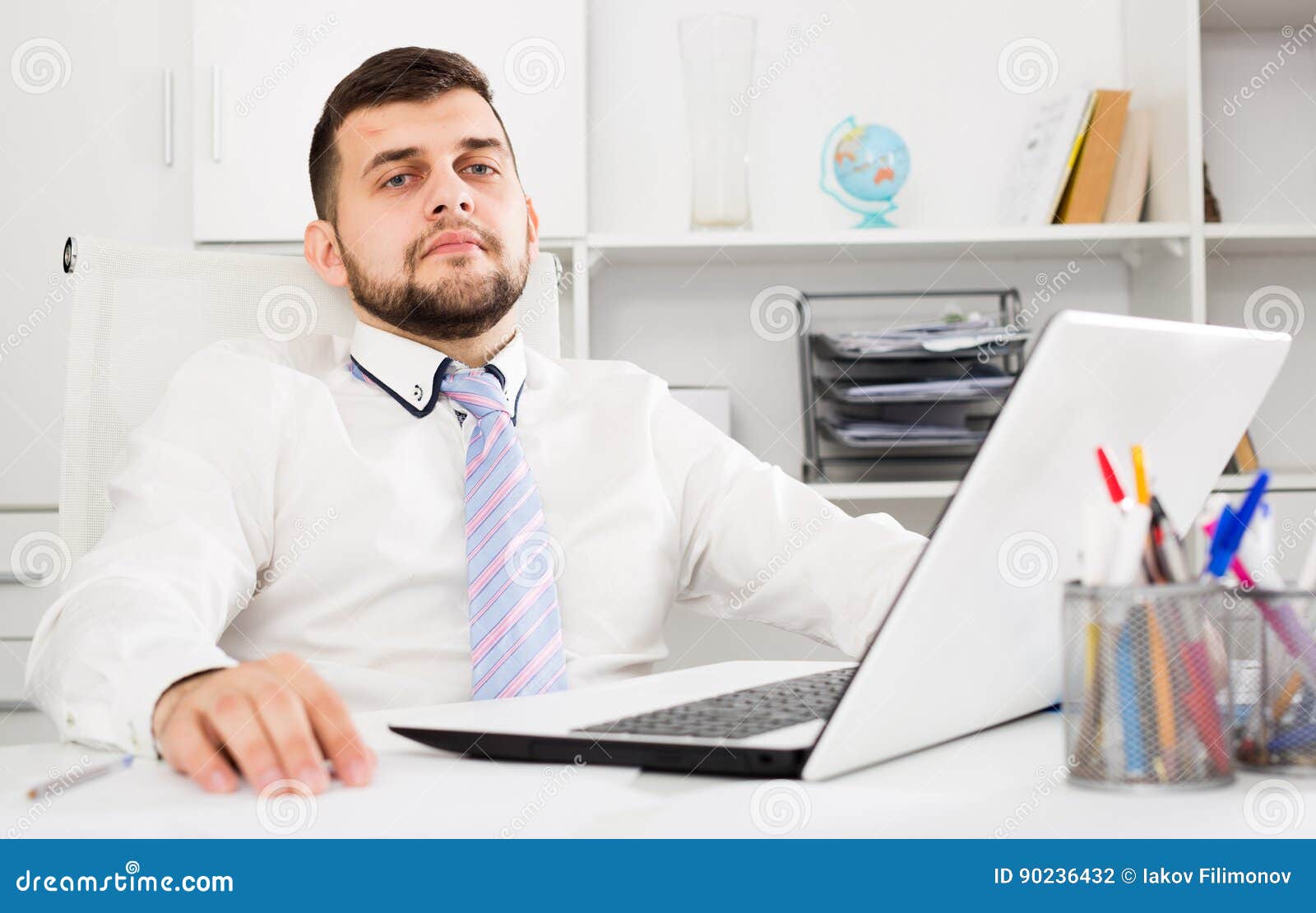 Man working productively stock photo. Image of employee - 90236432