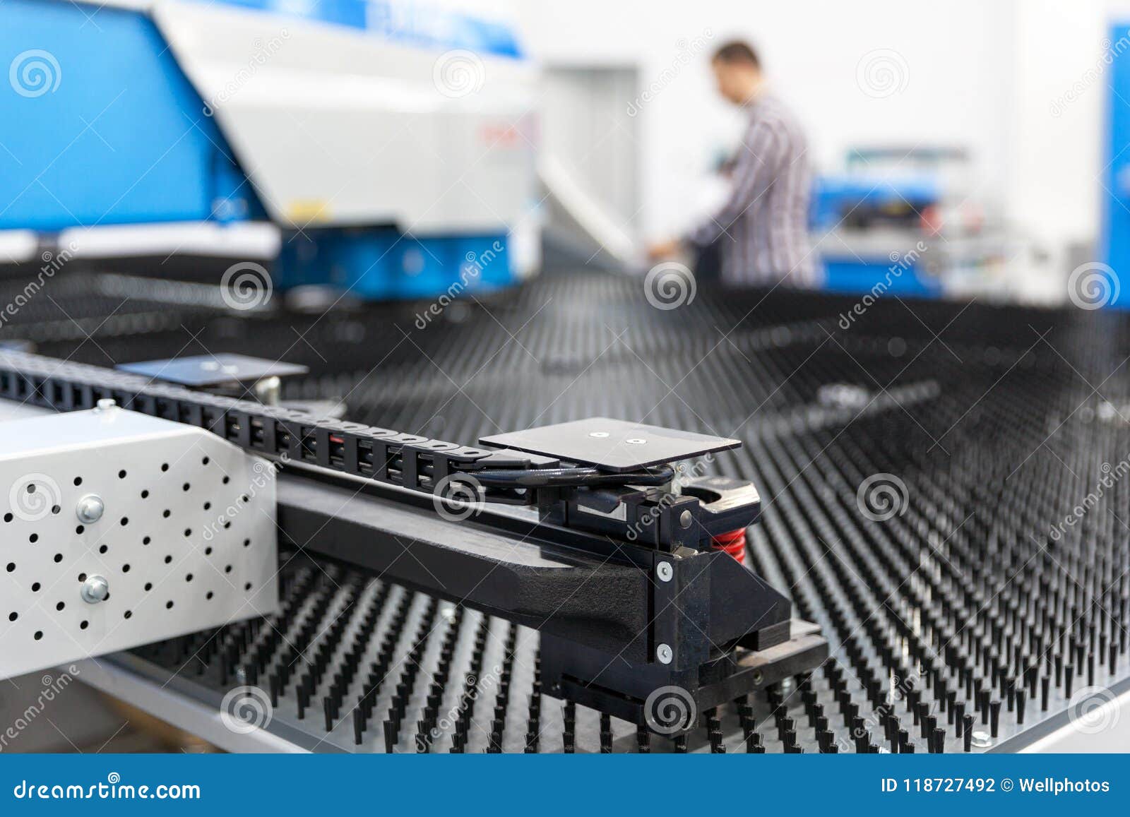 Man Working at Programmable CNC Machine Stock Photo - Image of ...