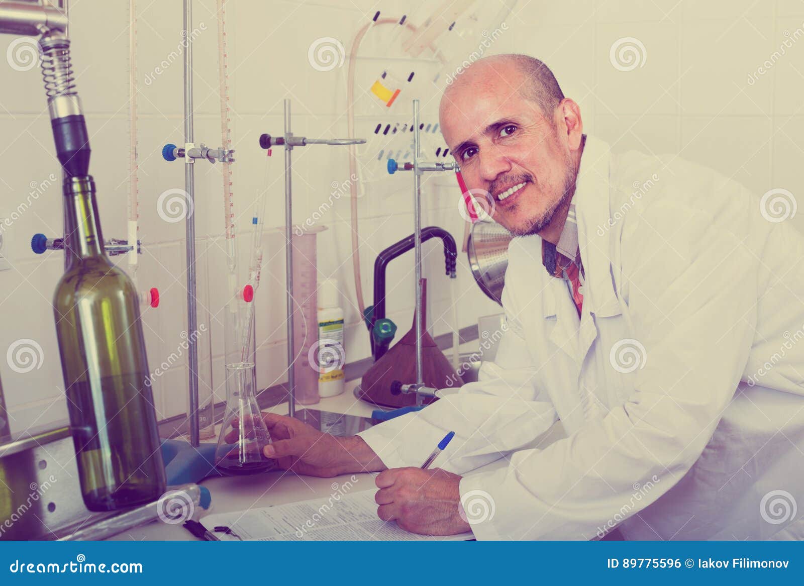 Man Working with Quality Tests Stock Photo - Image of latino ...
