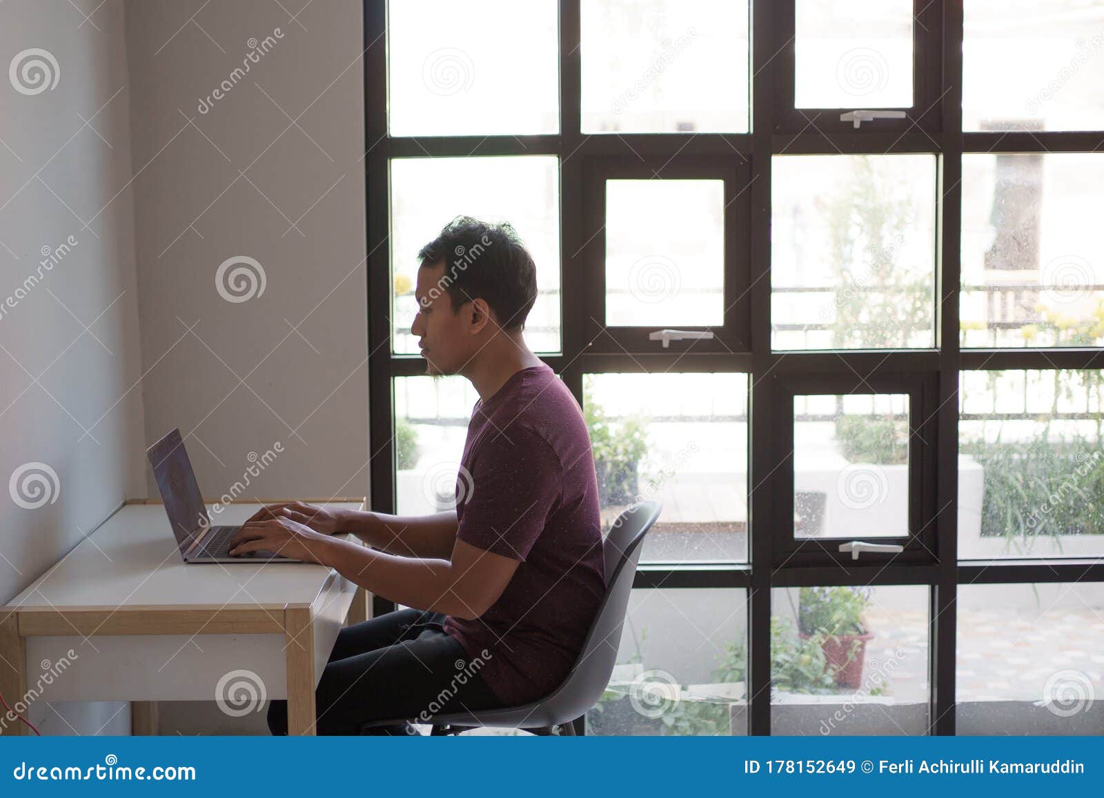 Man Working Remotely from Home Stock Image - Image of profession ...