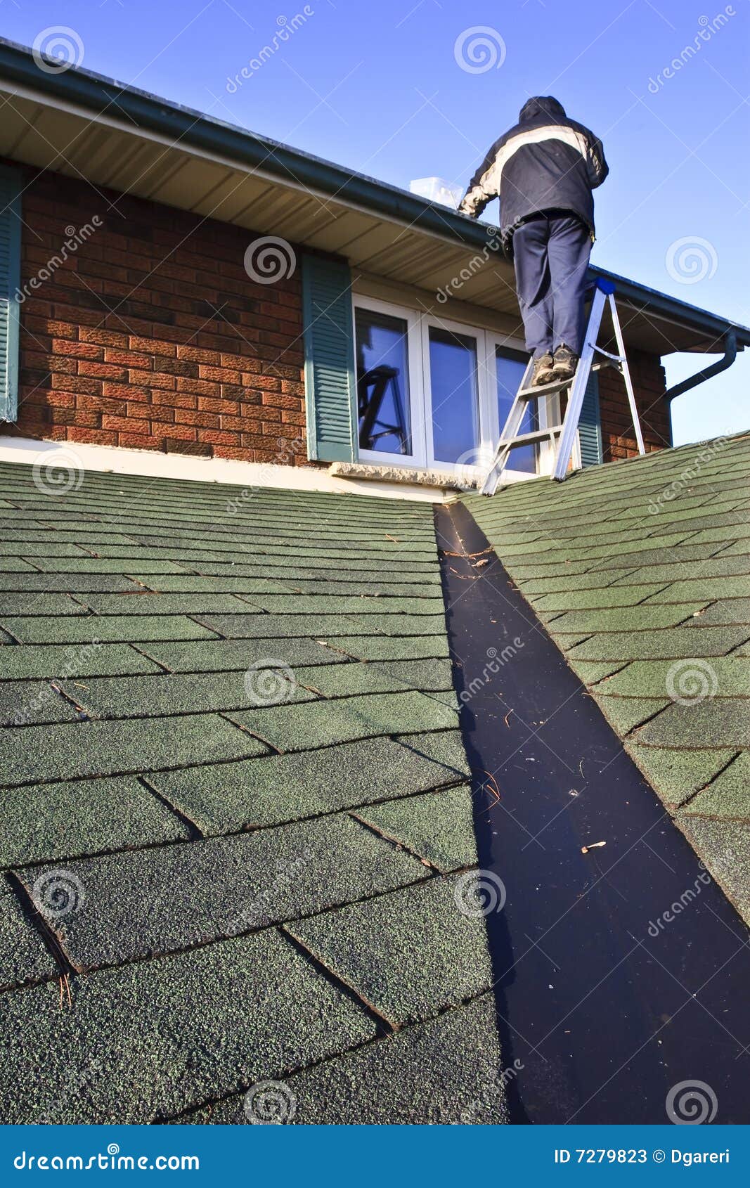Man working on roof stock image. Image of worker, handyman - 7279823