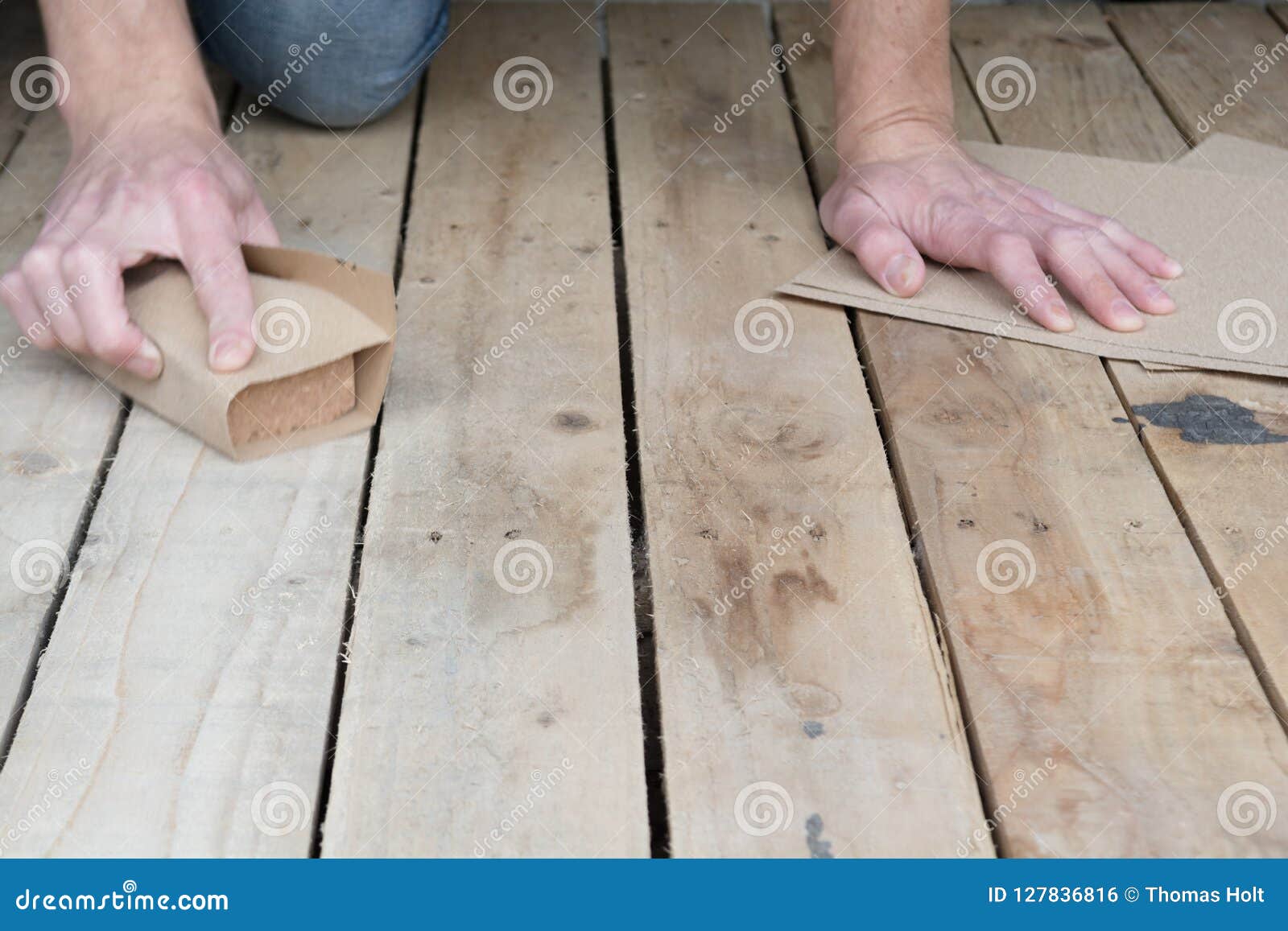 Carpenter Working with Sand Paper Stock Photo - Image of tools, paper ...